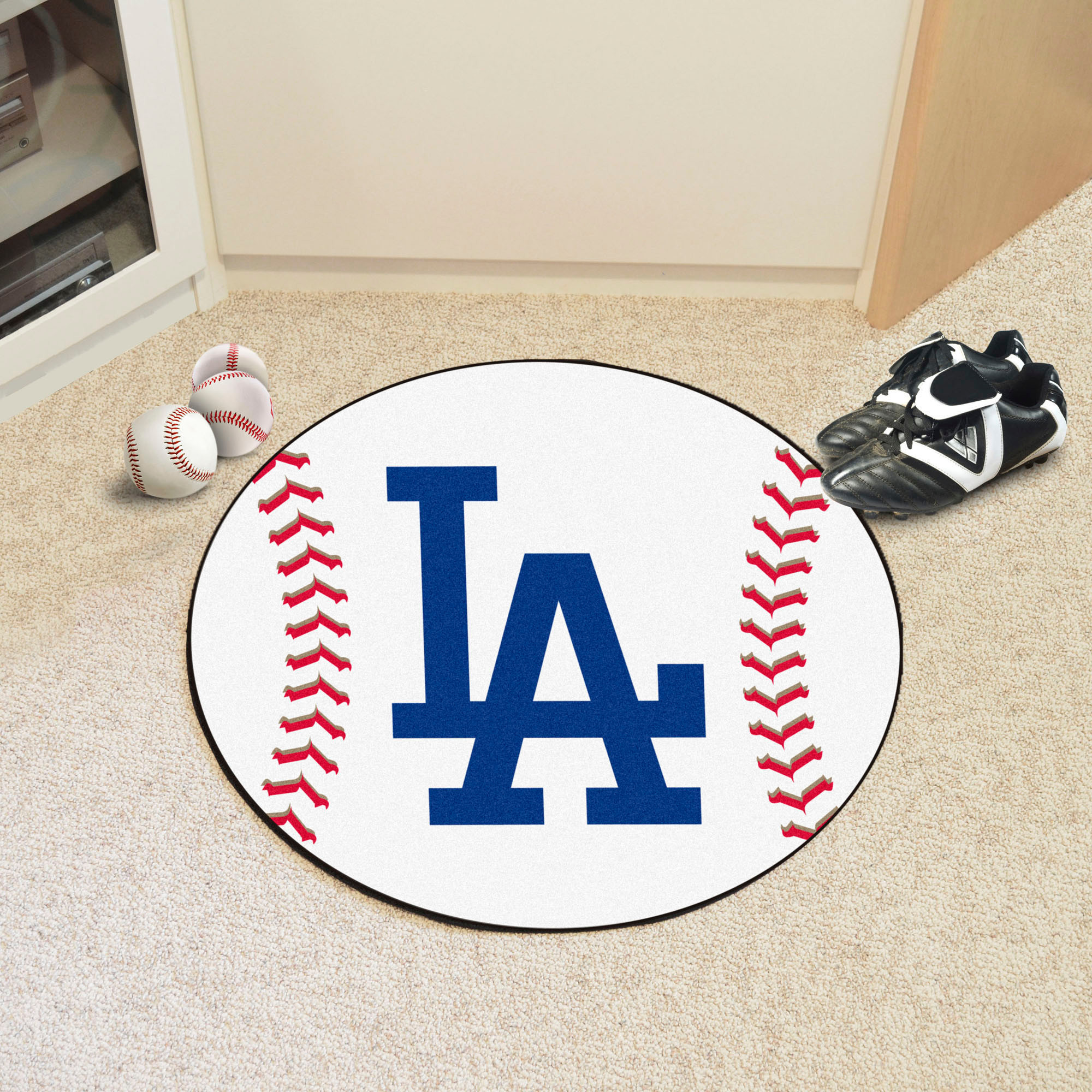 MLB Los Angeles Dodgers Baseball Shaped Mat Round Area Rug | Christmas ...