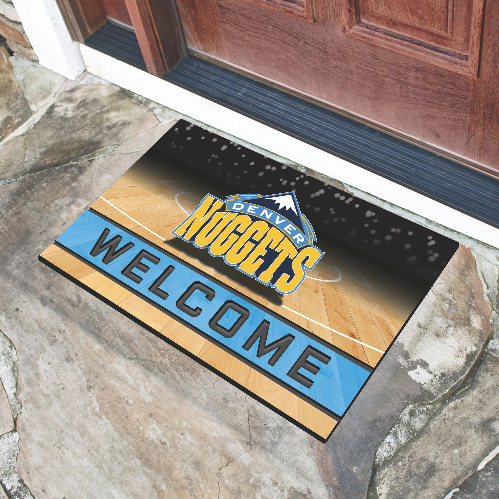 Blue & Orange NBA Denver Nuggets "Welcome" Rectangular Outdoor Door Mat ...