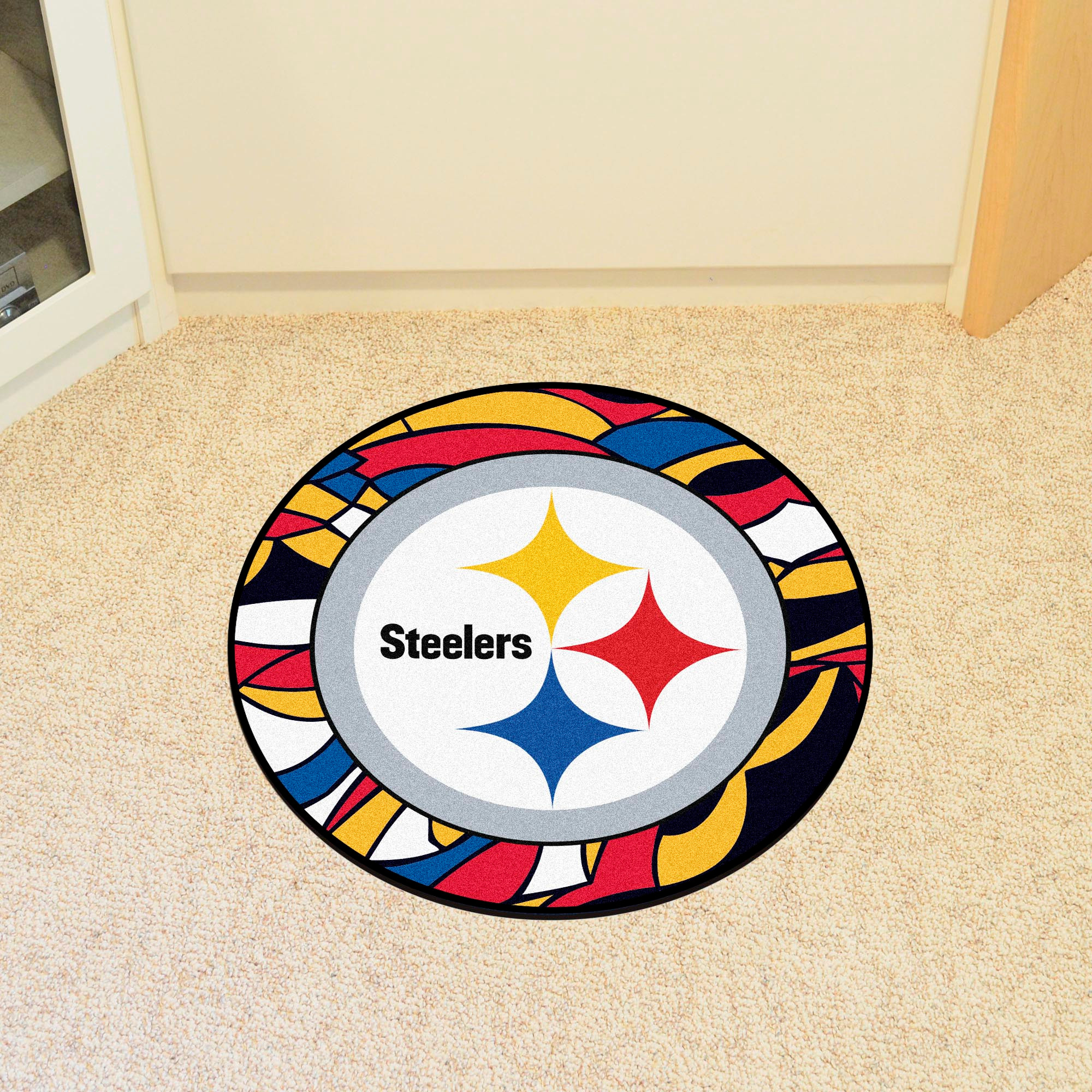 NFL Pittsburgh Steelers Rounded Non-Skid Mat Rug | Christmas Central