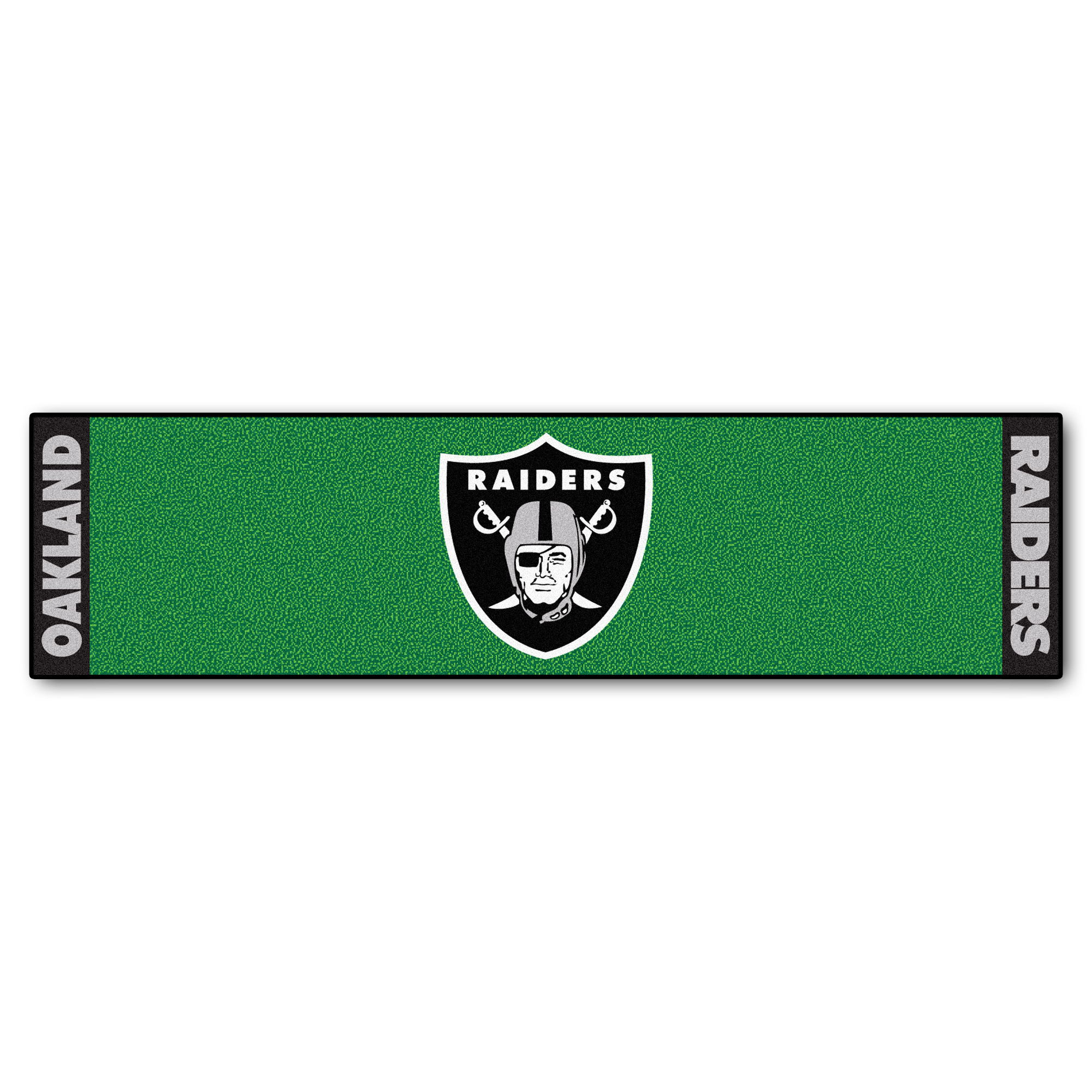 18" x 72" Green & Black NFL Oakland Raiders Golf Putting Mat ...