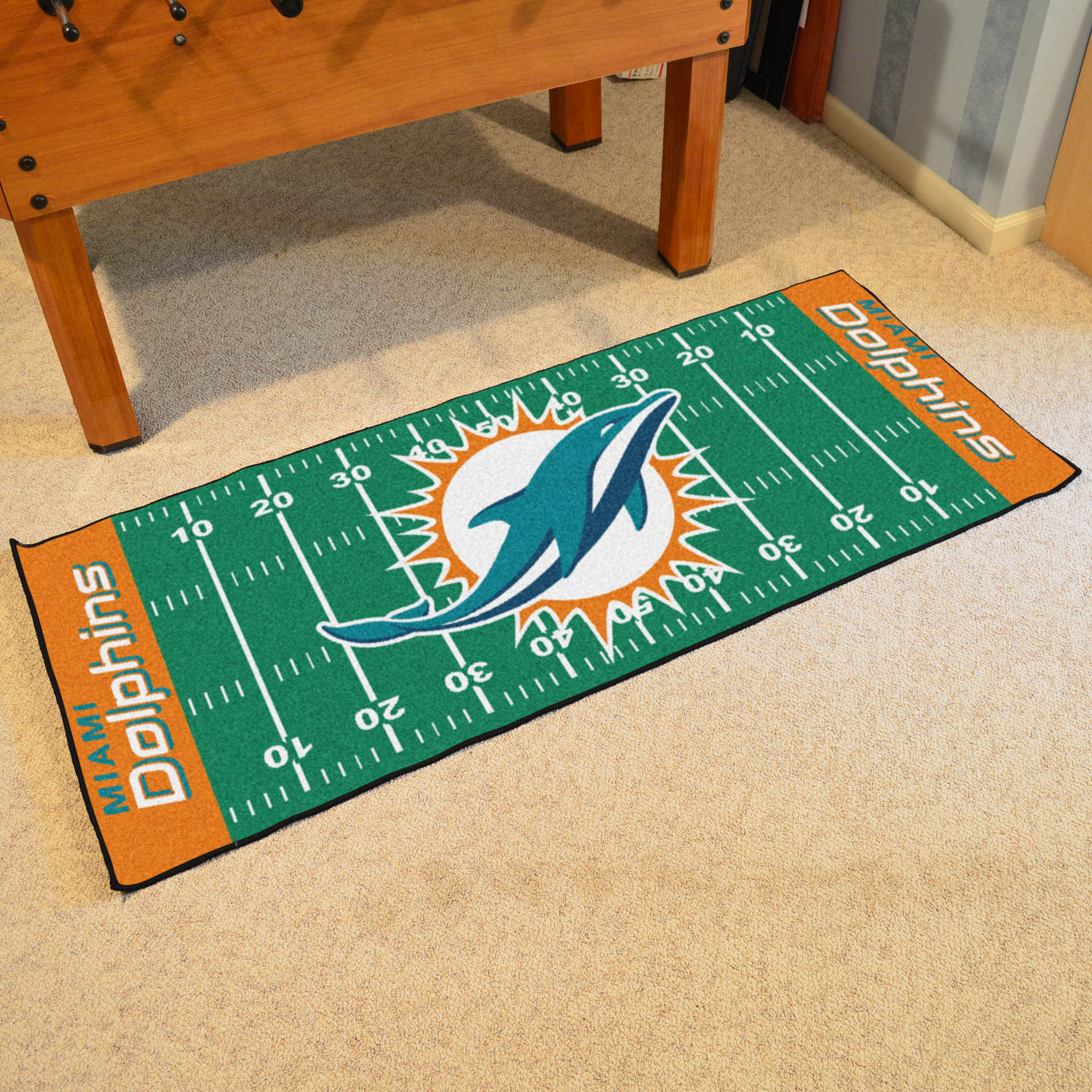 NFL Miami Dolphins Football Field Runner Mat Rug | Christmas Central
