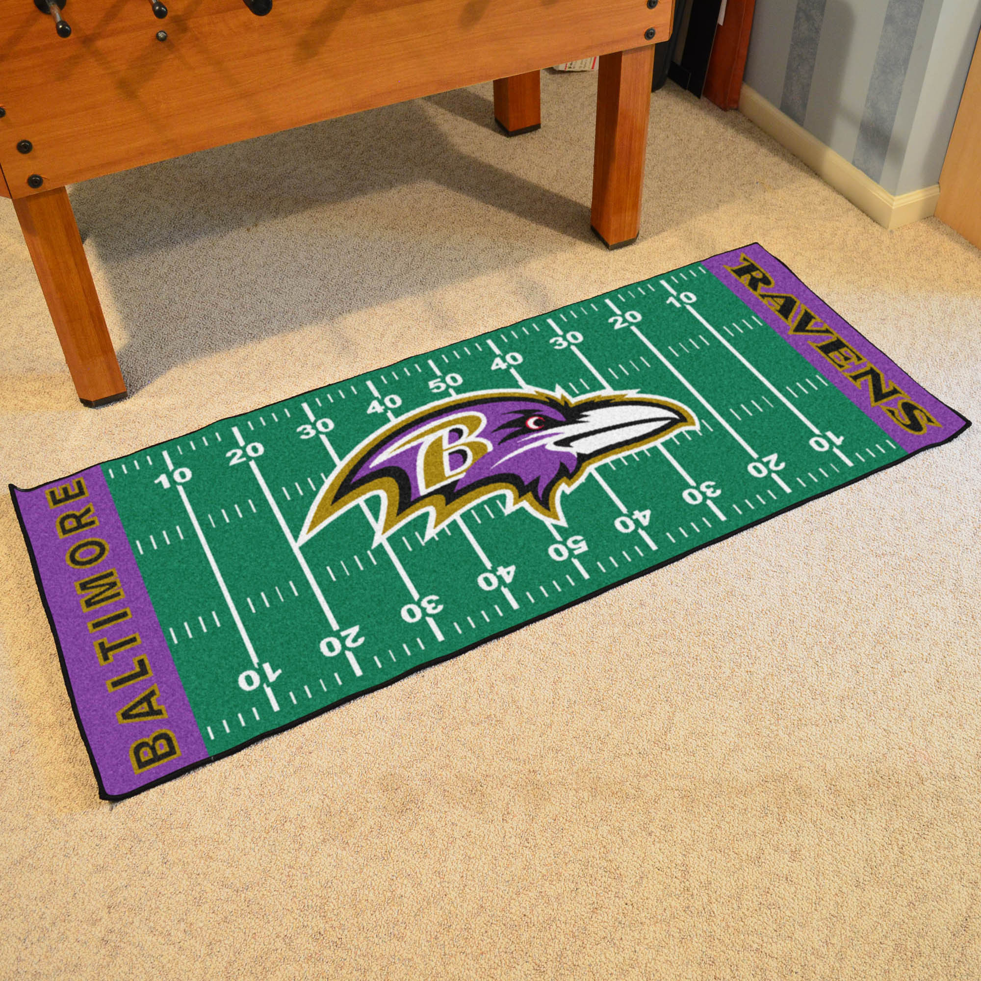 NFL Baltimore Ravens Football Field Runner Mat Rug | Christmas Central