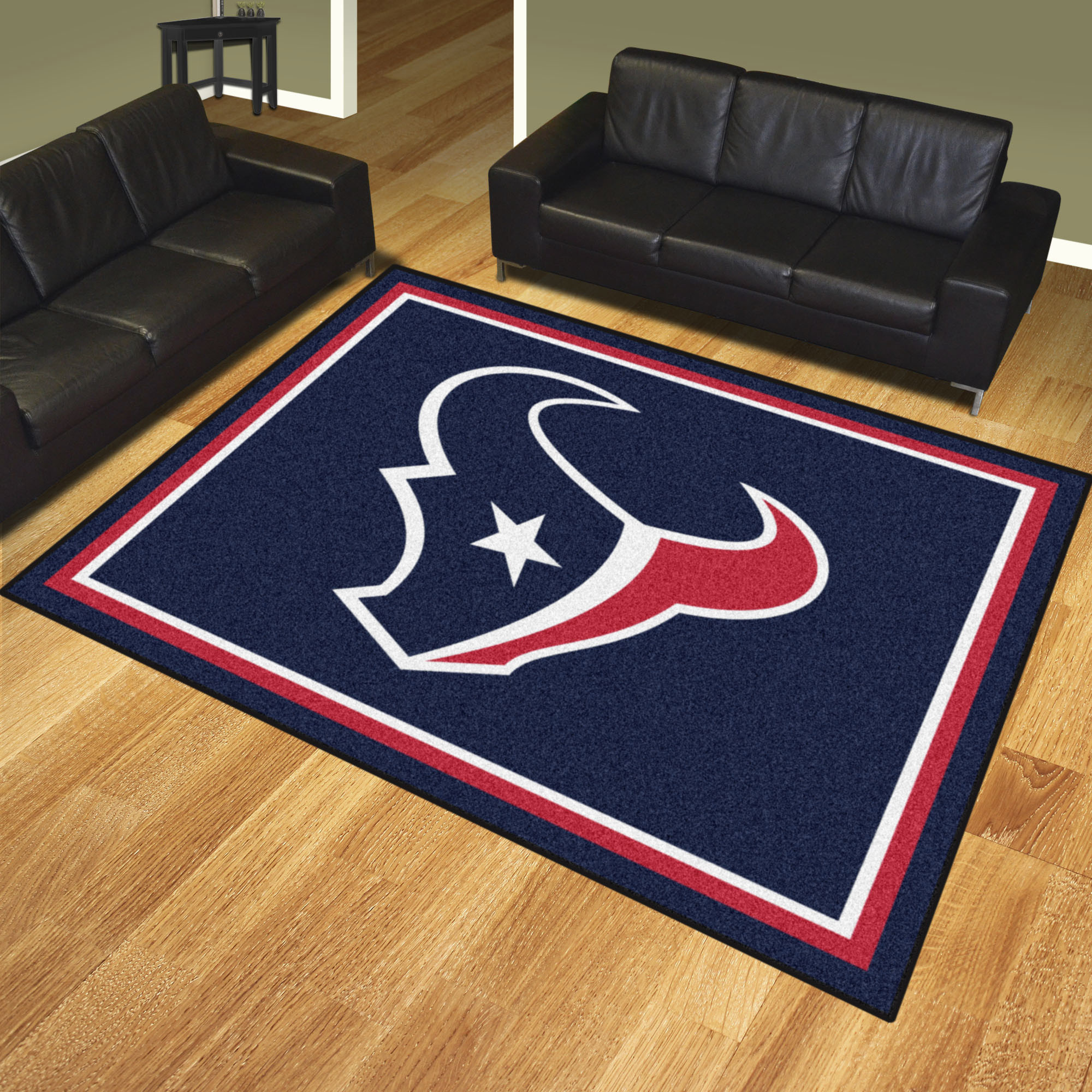 8' x 10' Navy Blue & Red NFL Houston Texans Plush Non-Skid Area Rug ...