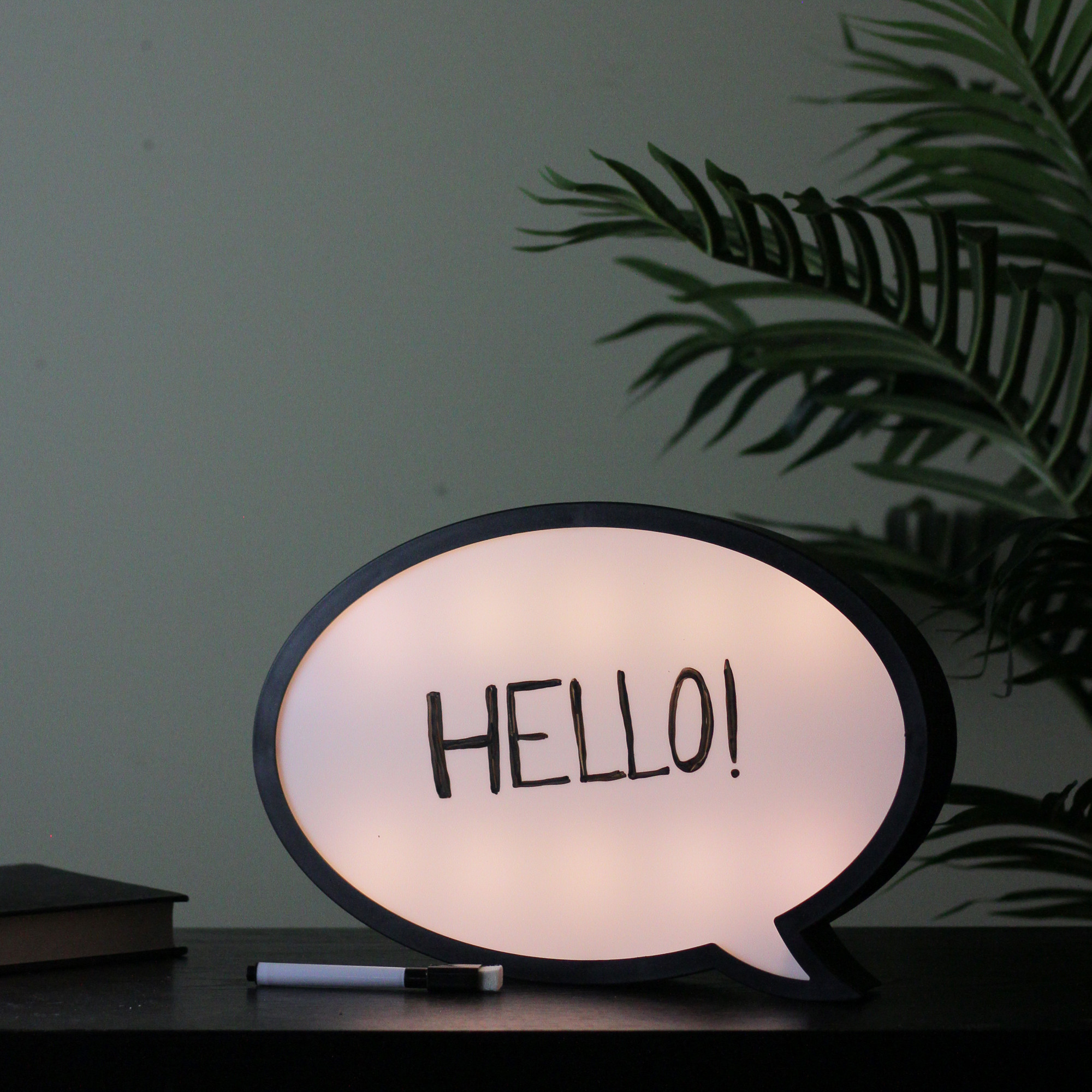 13" Battery Operated LED Lighted Speech Bubble White Board | Christmas ...