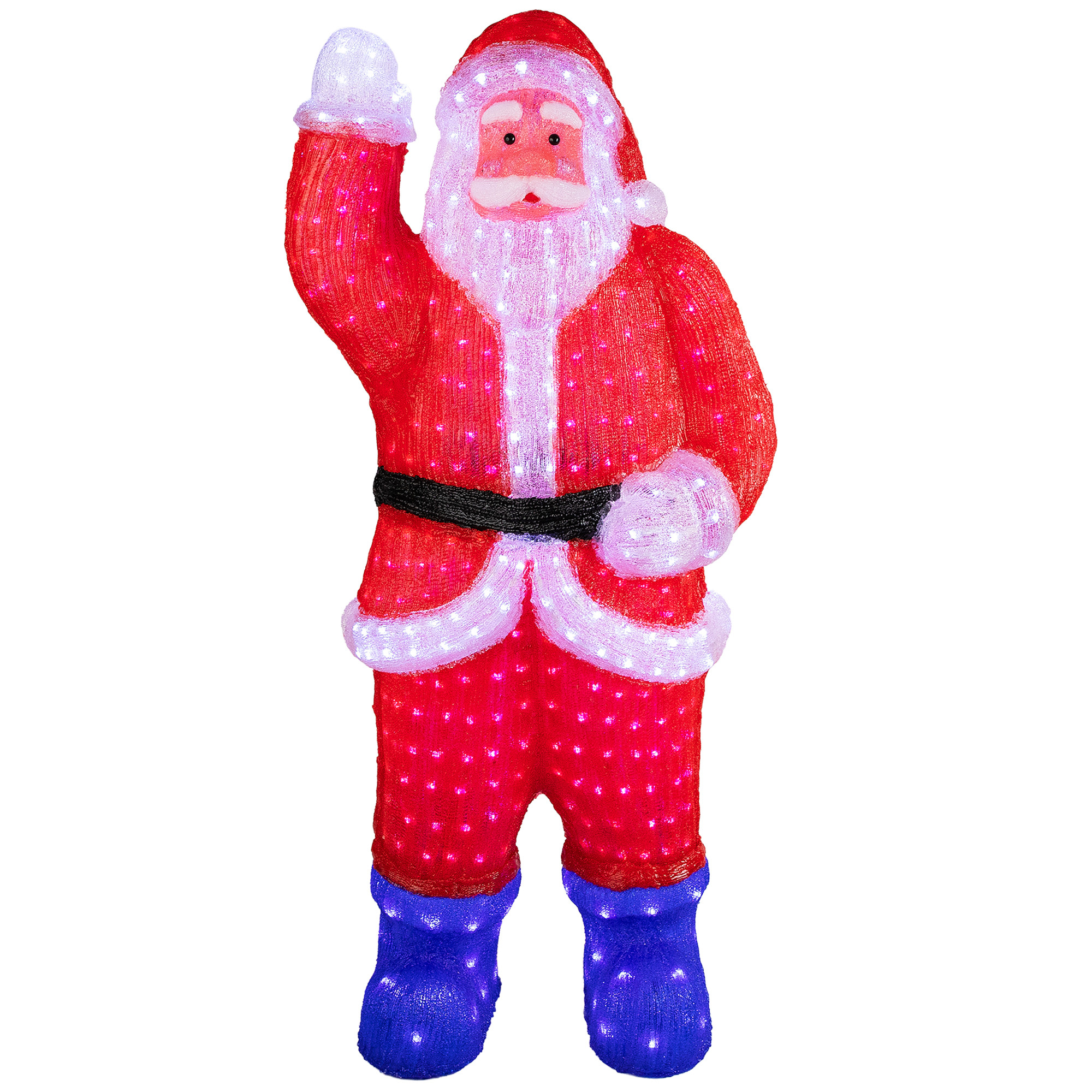 3.75' Red & Blue Lighted Commercial Grade Santa Claus Outdoor Christmas ...
