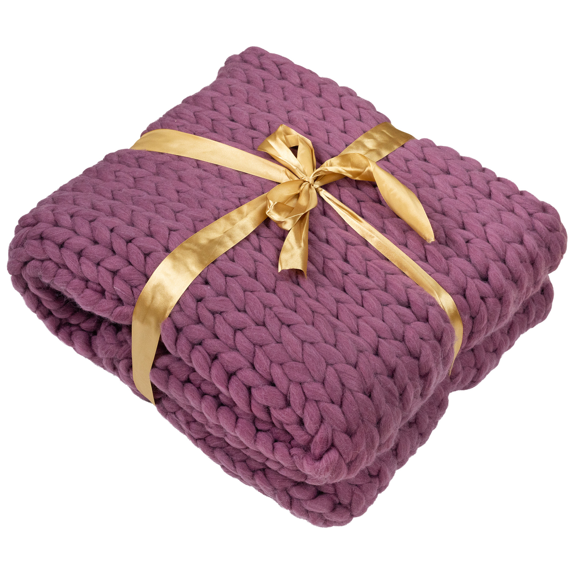 Mulberry Purple Cable Knit Plush Throw Blanket 50" x 60" | Christmas ...