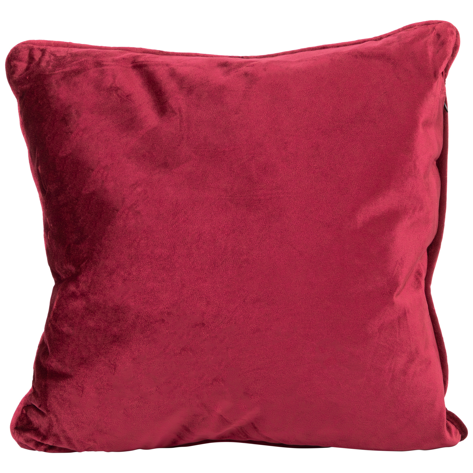17" Solid Wine Red Velvet Plush Square Throw Pillow with Piped Edging ...