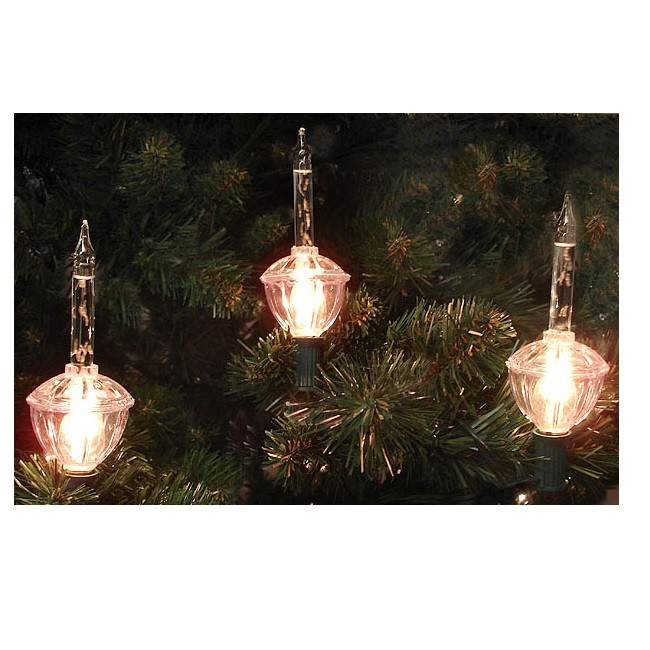 7-Count Clear Retro Christmas Bubble Light Set, 6ft Green Wire ...