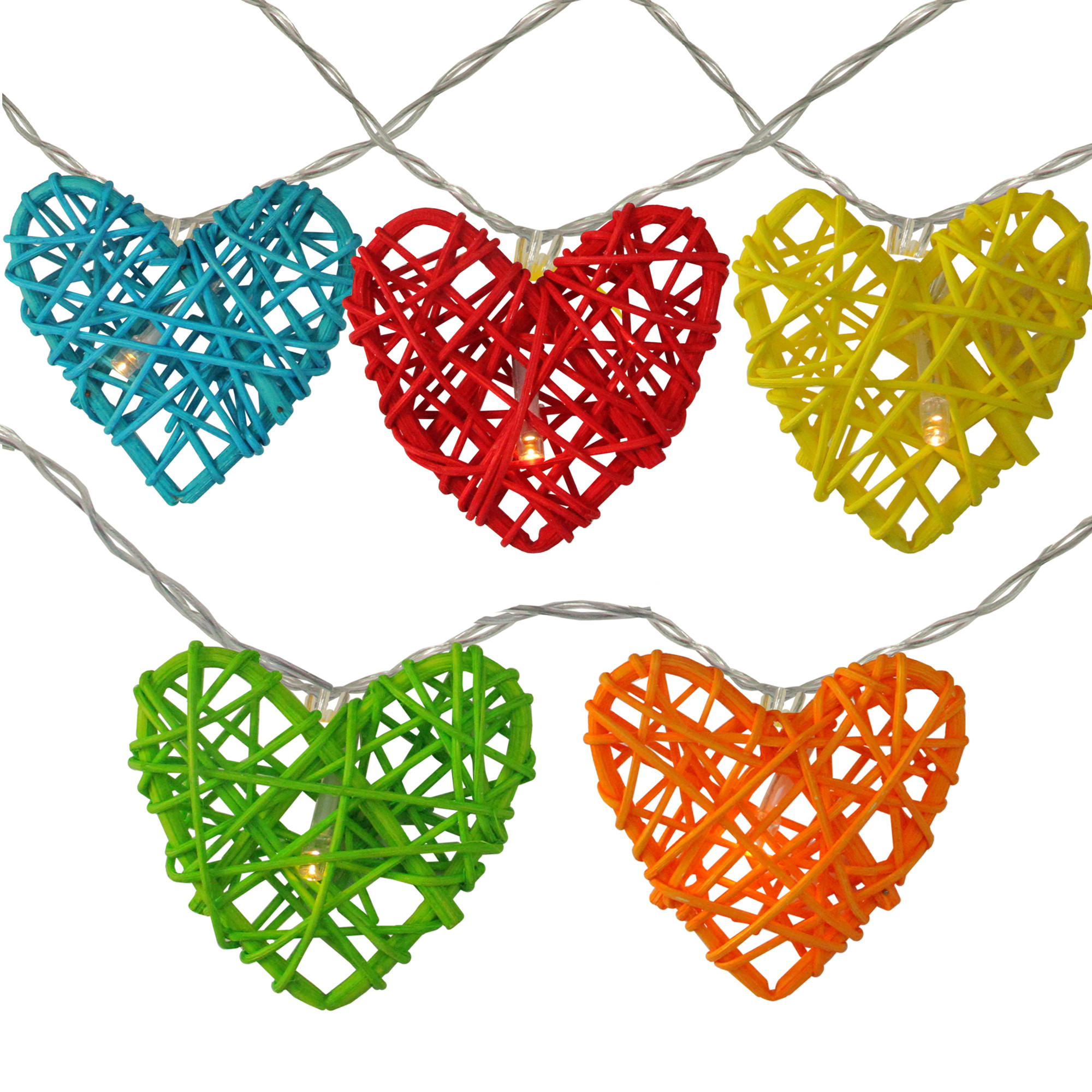 10-Count Colorful Hearts Valentines Day String Lights | Christmas Central