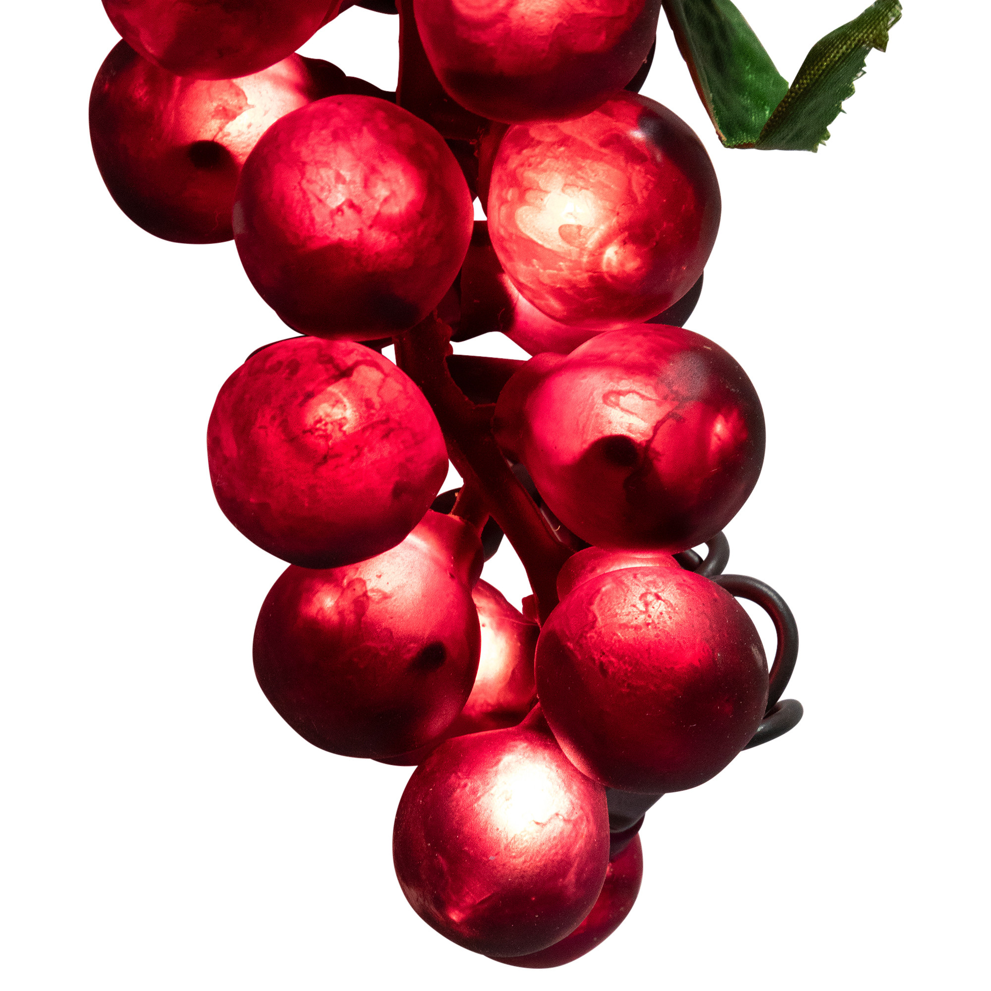 5-Count Red & Green Grape Cluster String Light Set, 8ft Brown Wire ...
