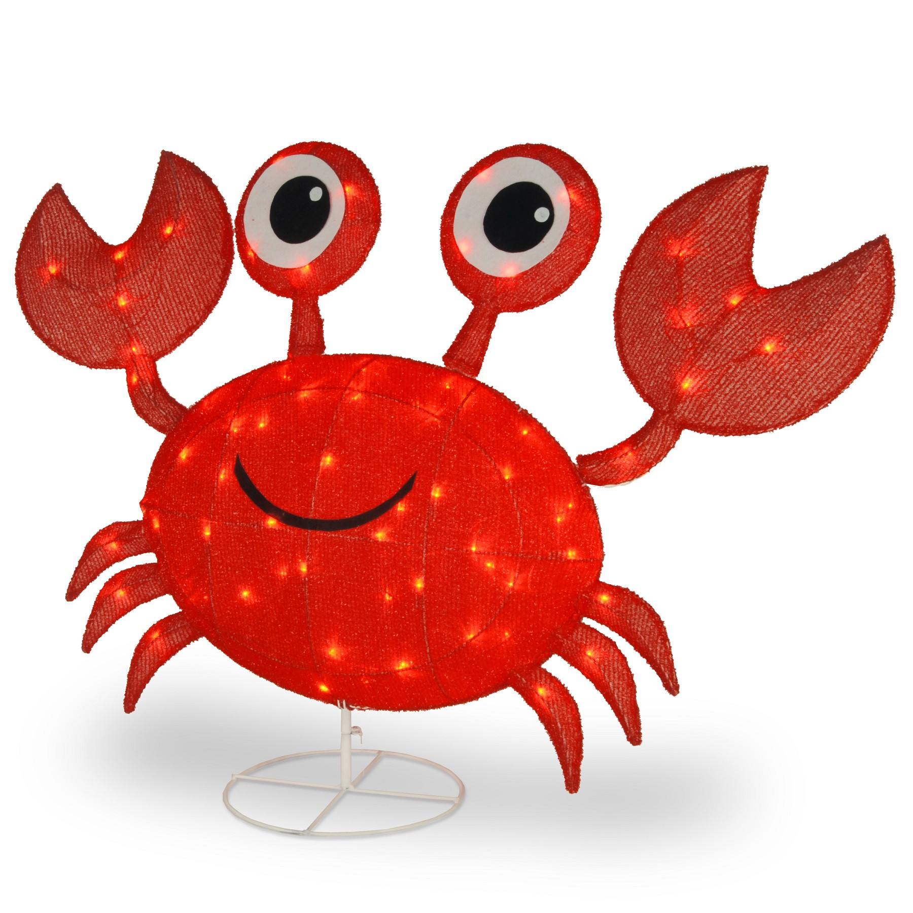 48” LED Lighted Red Sisal Crab Outdoor Decoration | Christmas Central