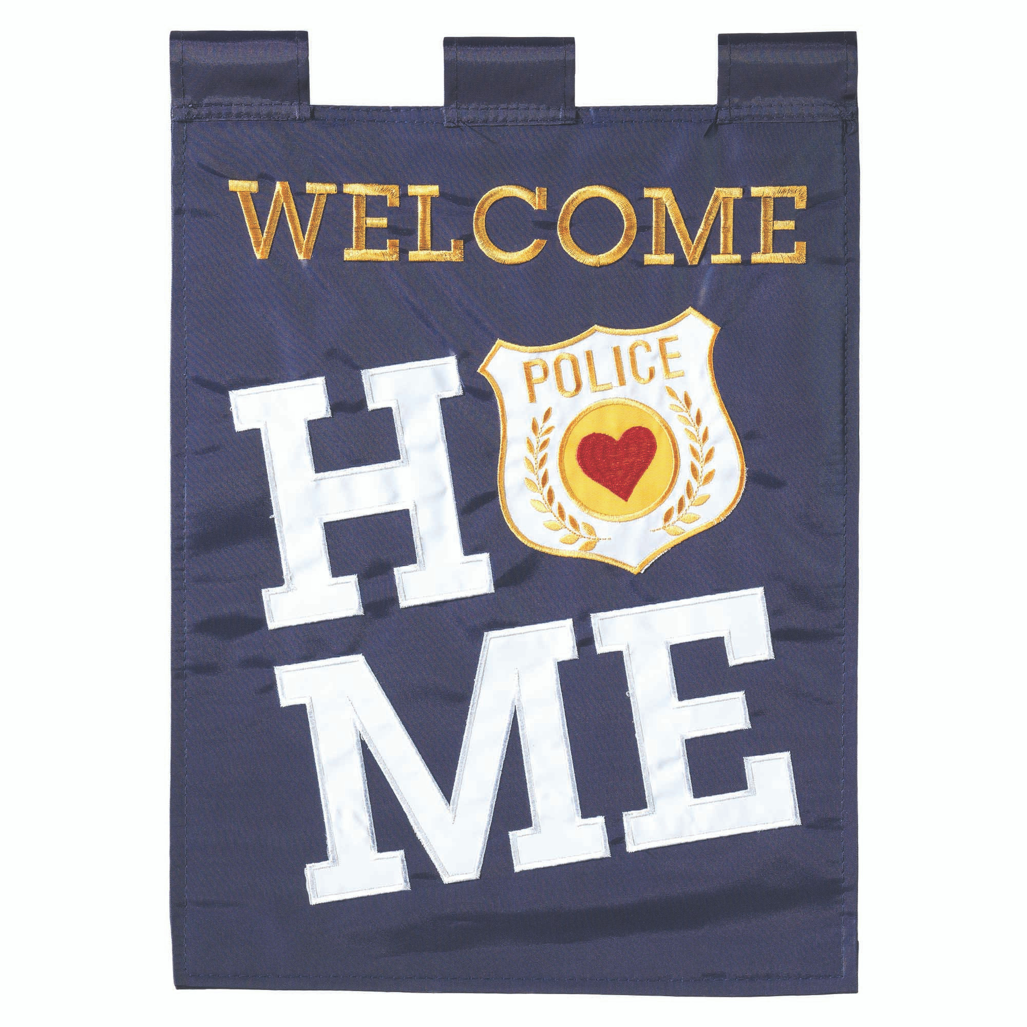 Gray & White Police Rectangular Garden Flag 18" x 13" | Christmas Central