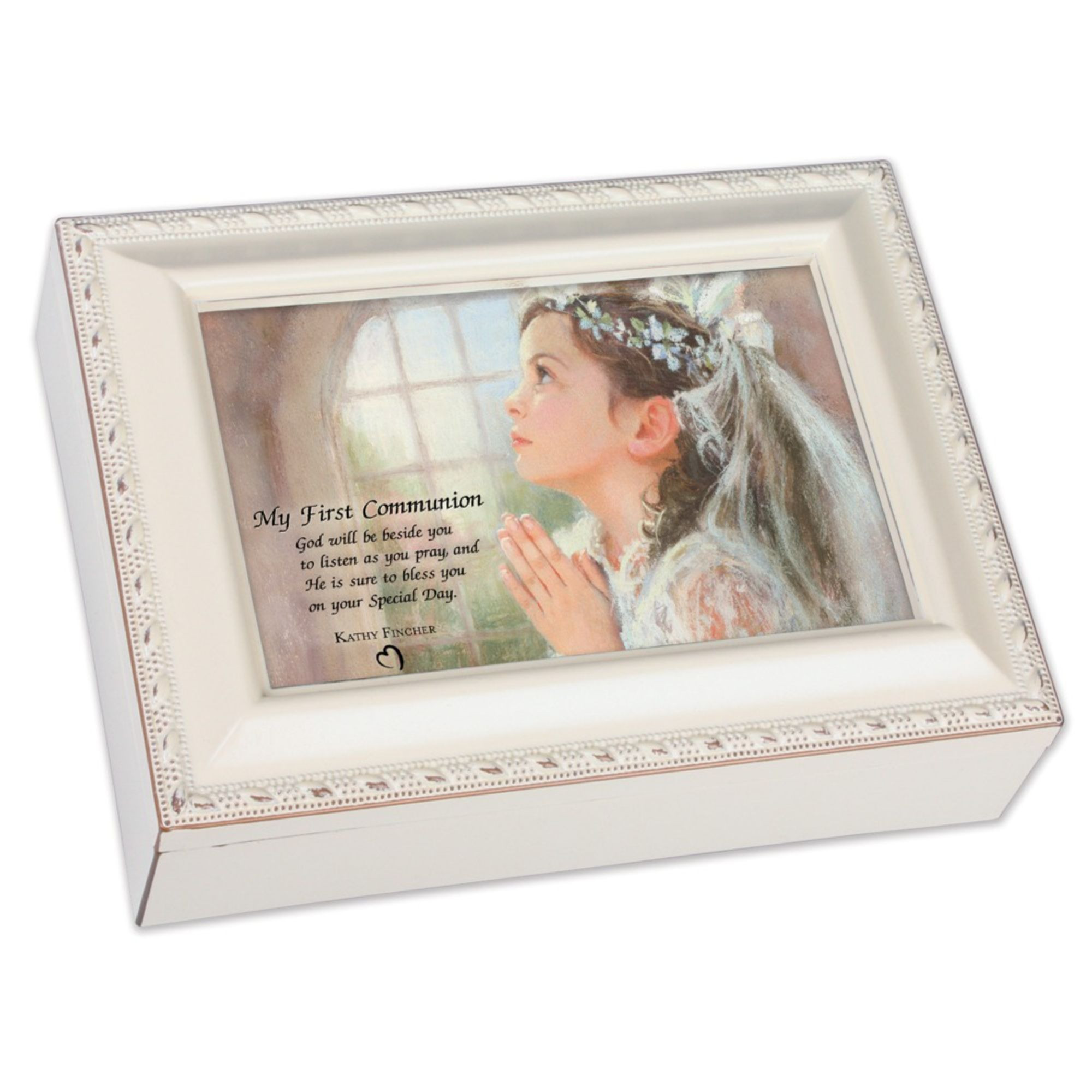 First Holy Communion Girl Music Keepsake Box - 6" - Ave Maria ...