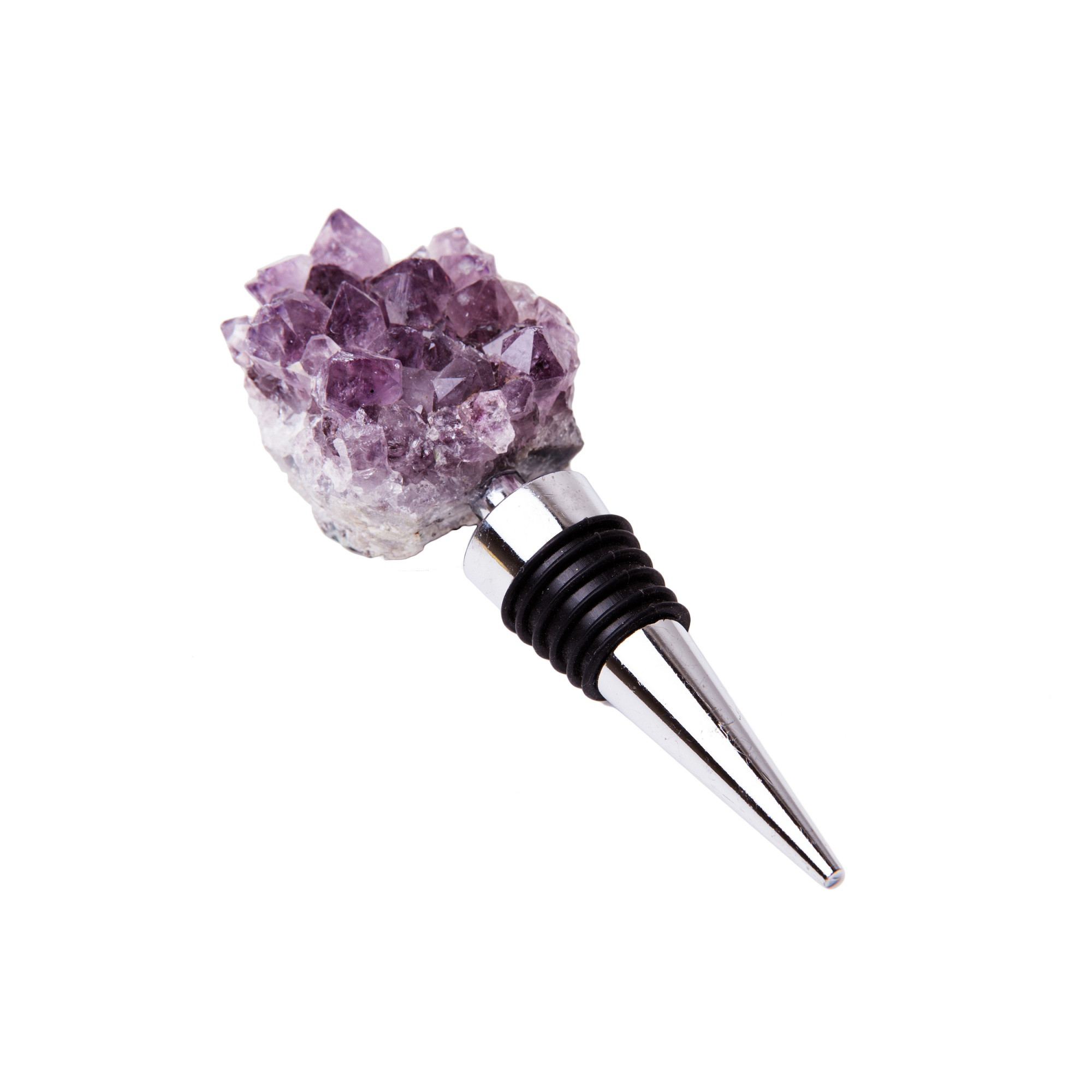 5" Purple Amethyst Cluster Bottle Gem Stopper | Christmas Central
