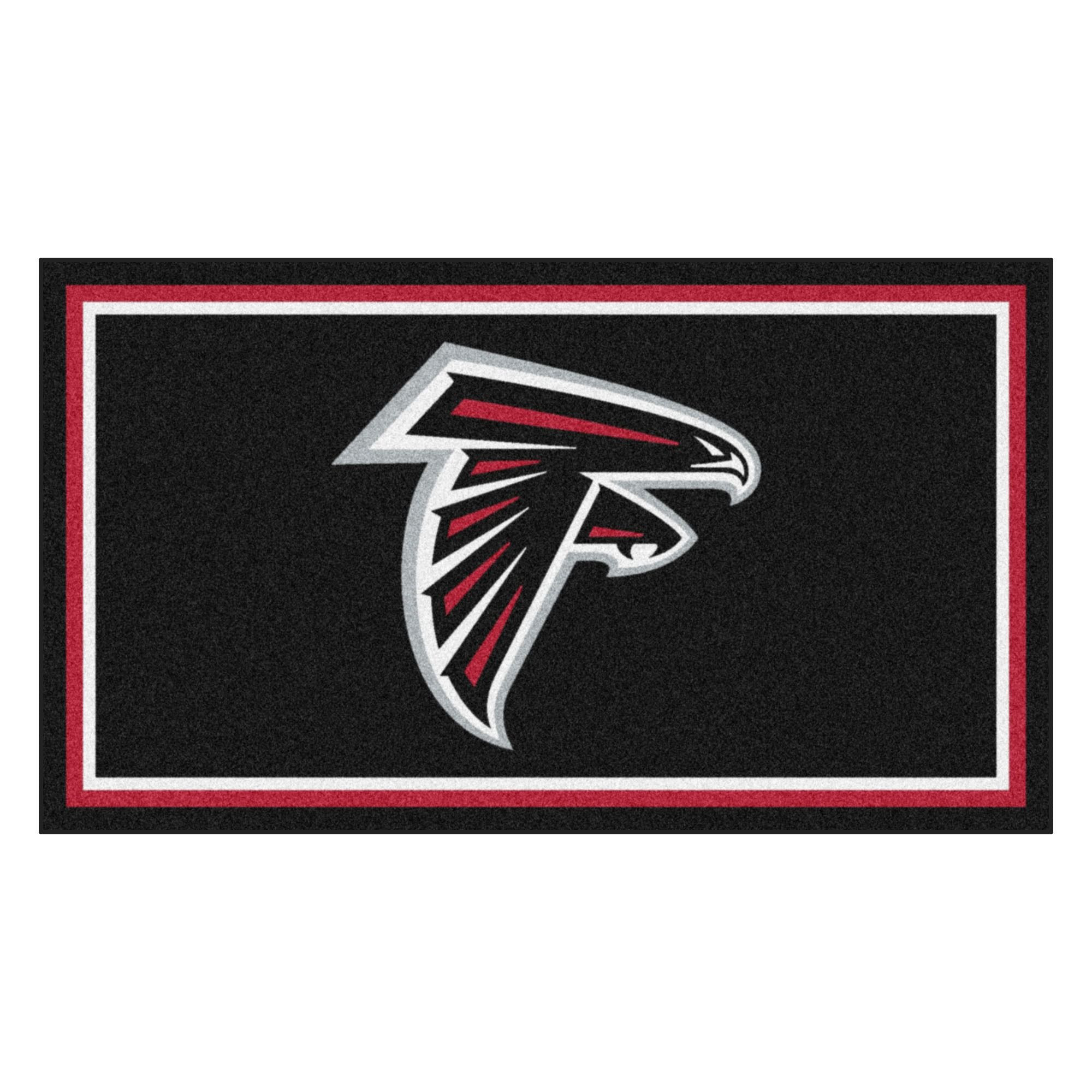 3' x 5' Black & Red NFL Atlanta Falcons Rectangular Plush Area Throw ...