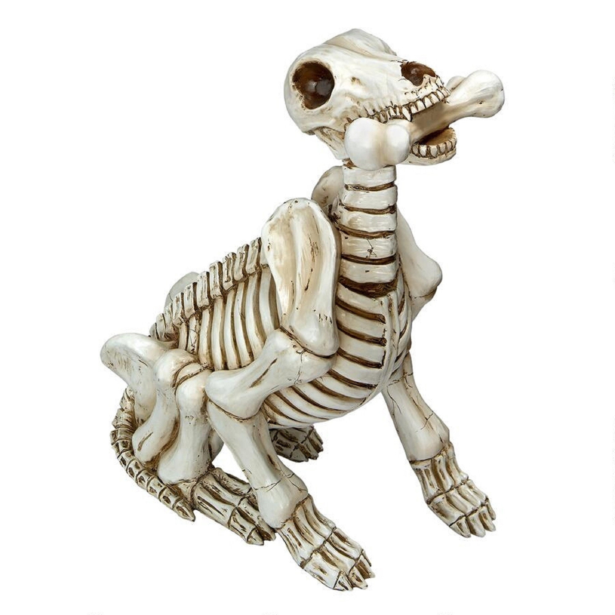 Fetch the Skeleton Dog Hand Painted Halloween Outdoor Garden Statue ...