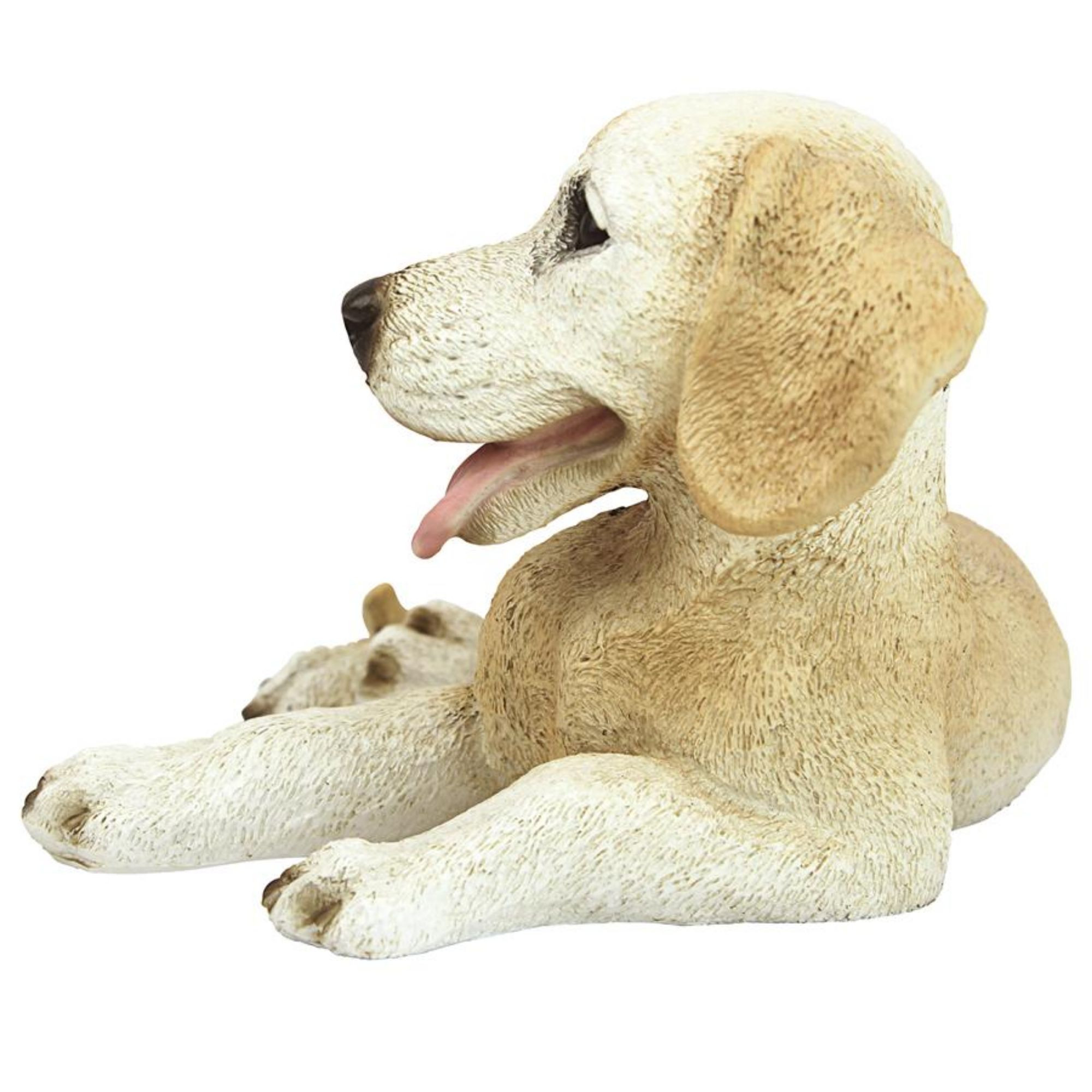 10" Relaxing Yellow Labrador Puppy Dog Statue | Christmas Central