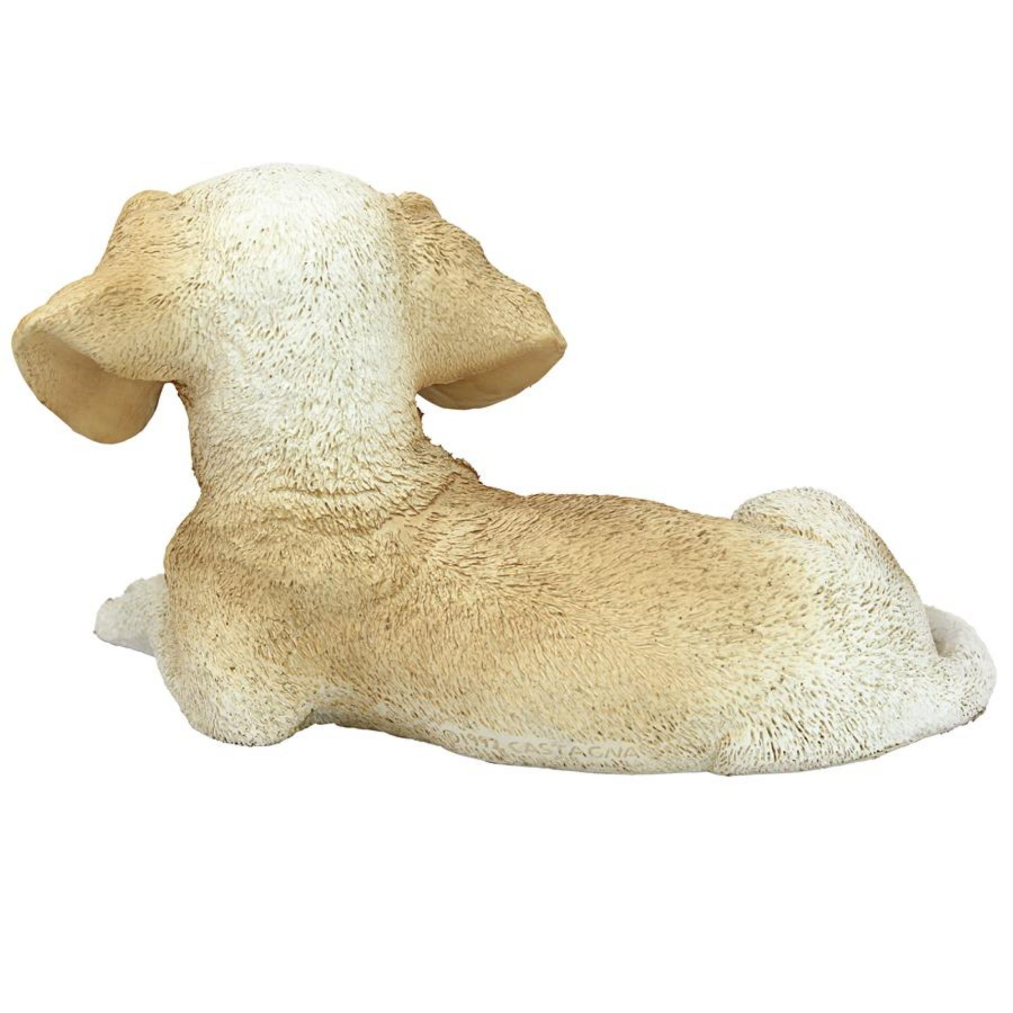 10" Relaxing Yellow Labrador Puppy Dog Statue | Christmas Central