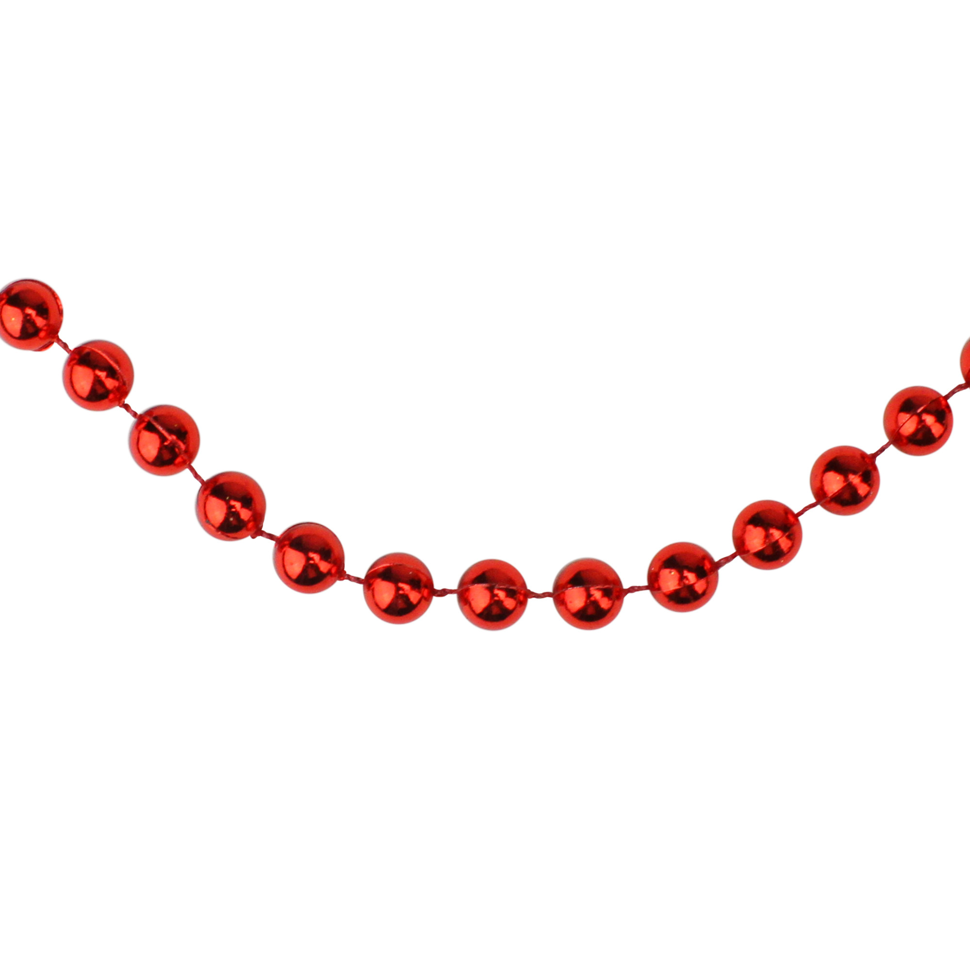 33' Shiny Red Round Beaded Christmas Garland | Christmas Central