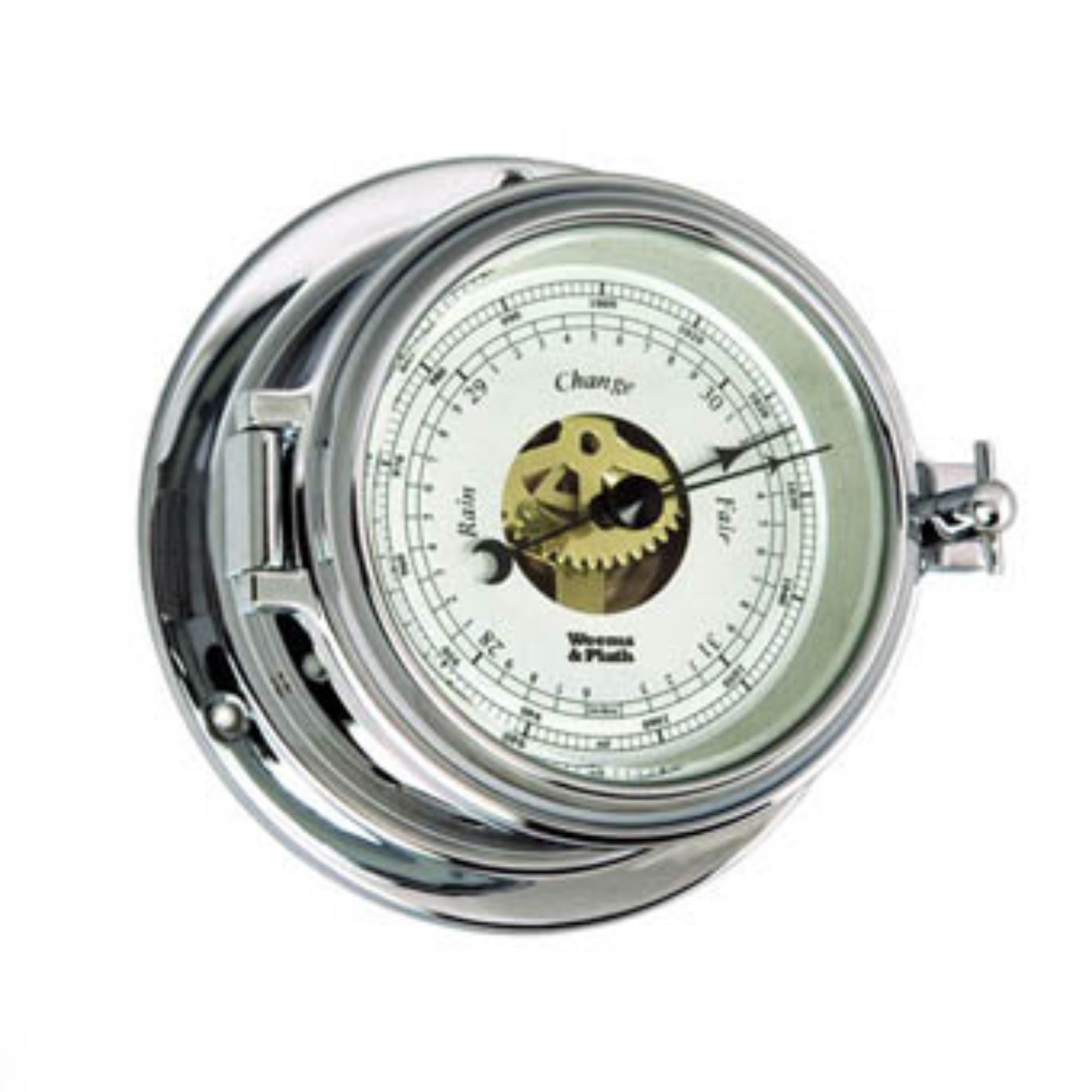 10" White & Silver Contemporary Round Open Dial Barometer | Christmas ...