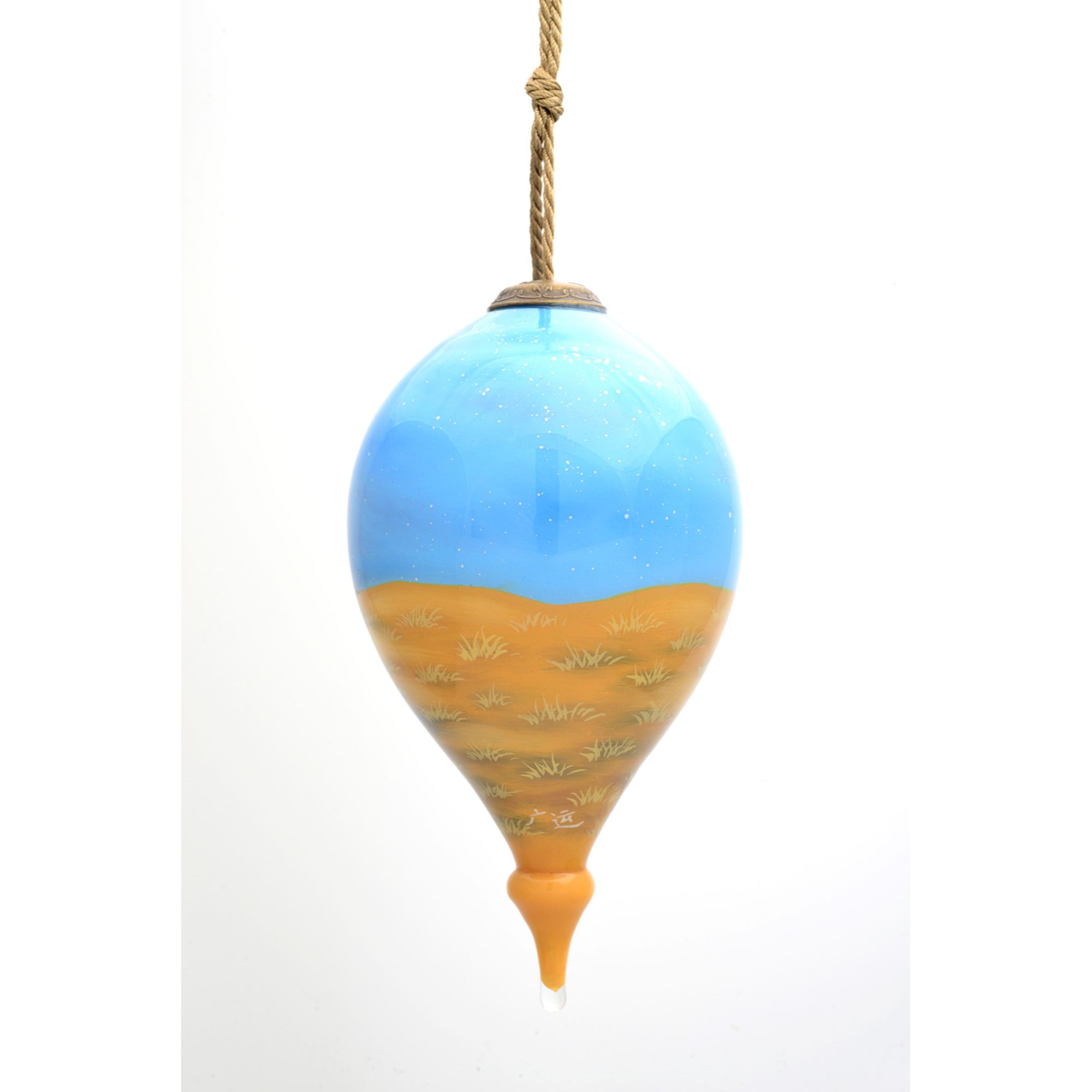 6" Three Kings at Bethlehem Religious Christmas Finial Shaped Glass ...