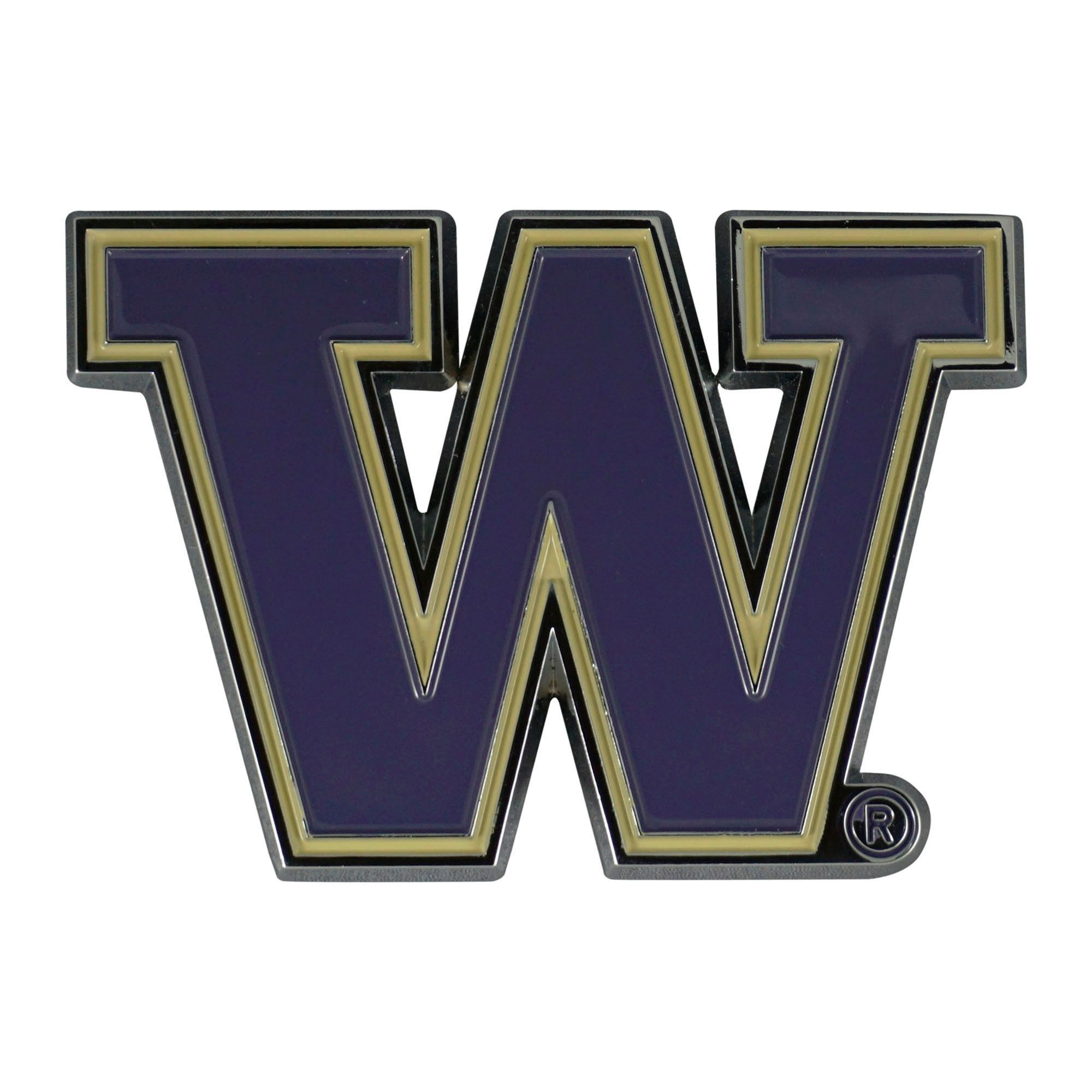 3" Purple & Gold NCAA Washington Huskies 3D Emblem | Christmas Central