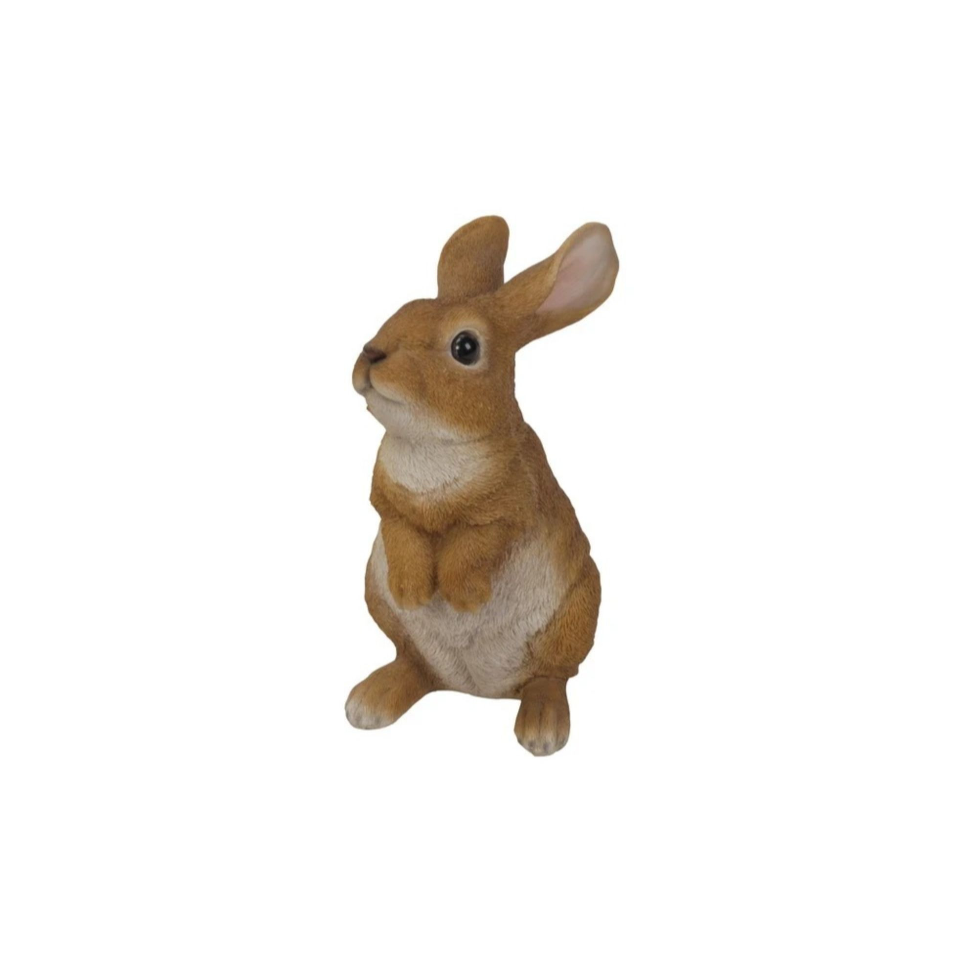 10" Brown & White Standing Rabbit Figurine | Christmas Central