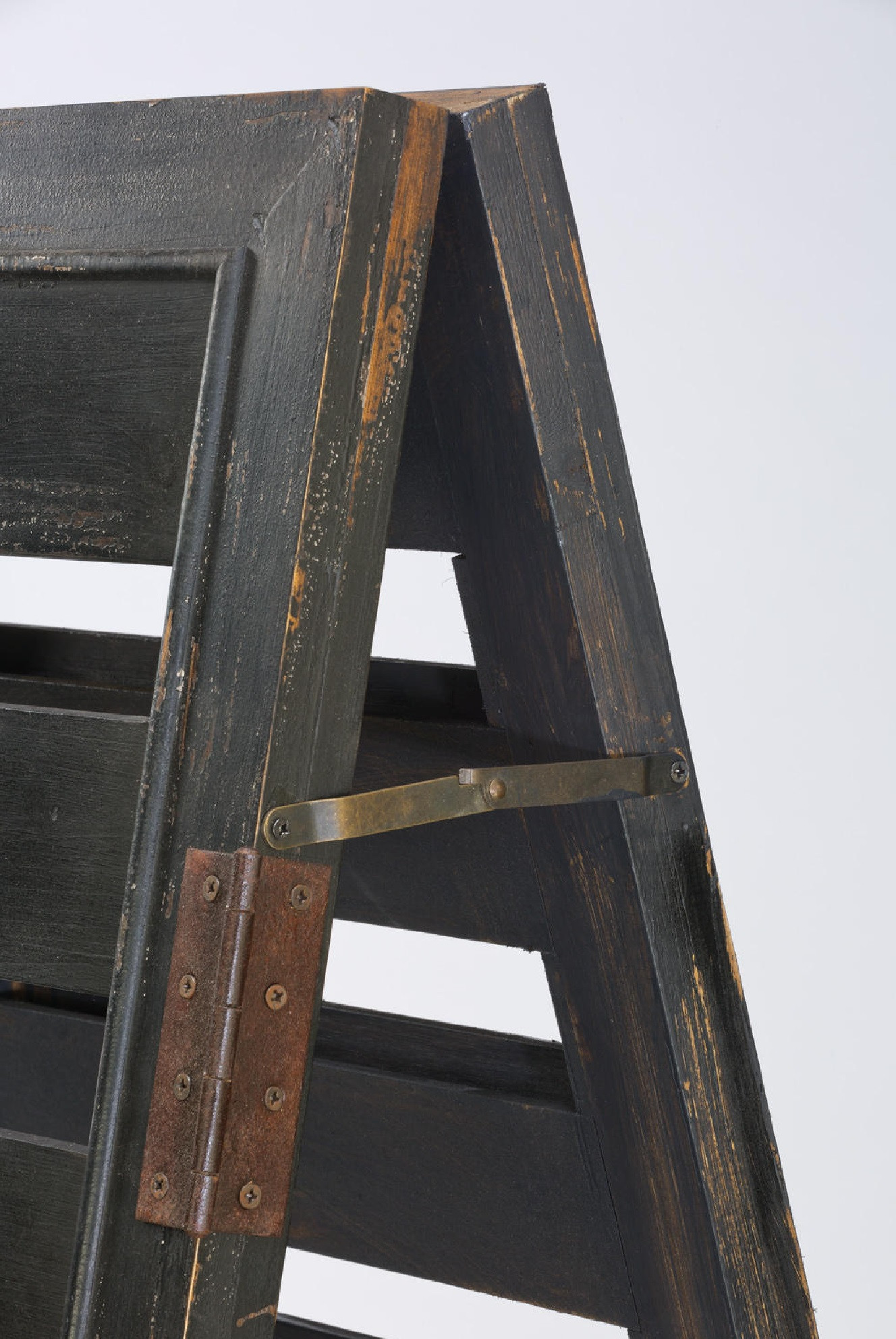 64" Black Two Sided Shutter Panel Ladder Display Stand | Christmas Central