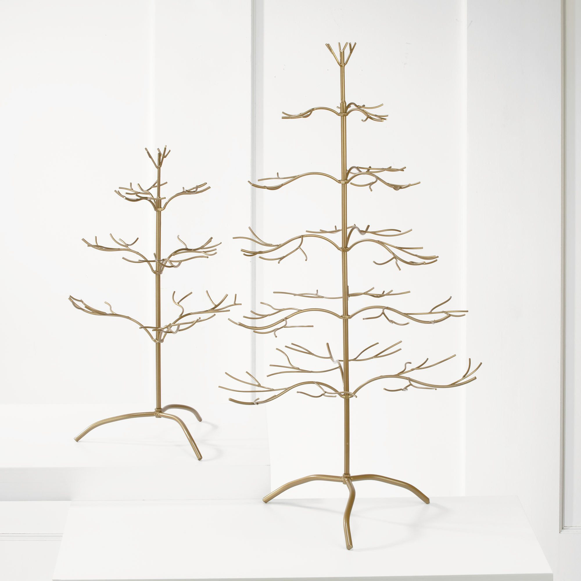 37" Gold Ornamental Artificial Tree with 3 Tiers Branches - Unlit ...