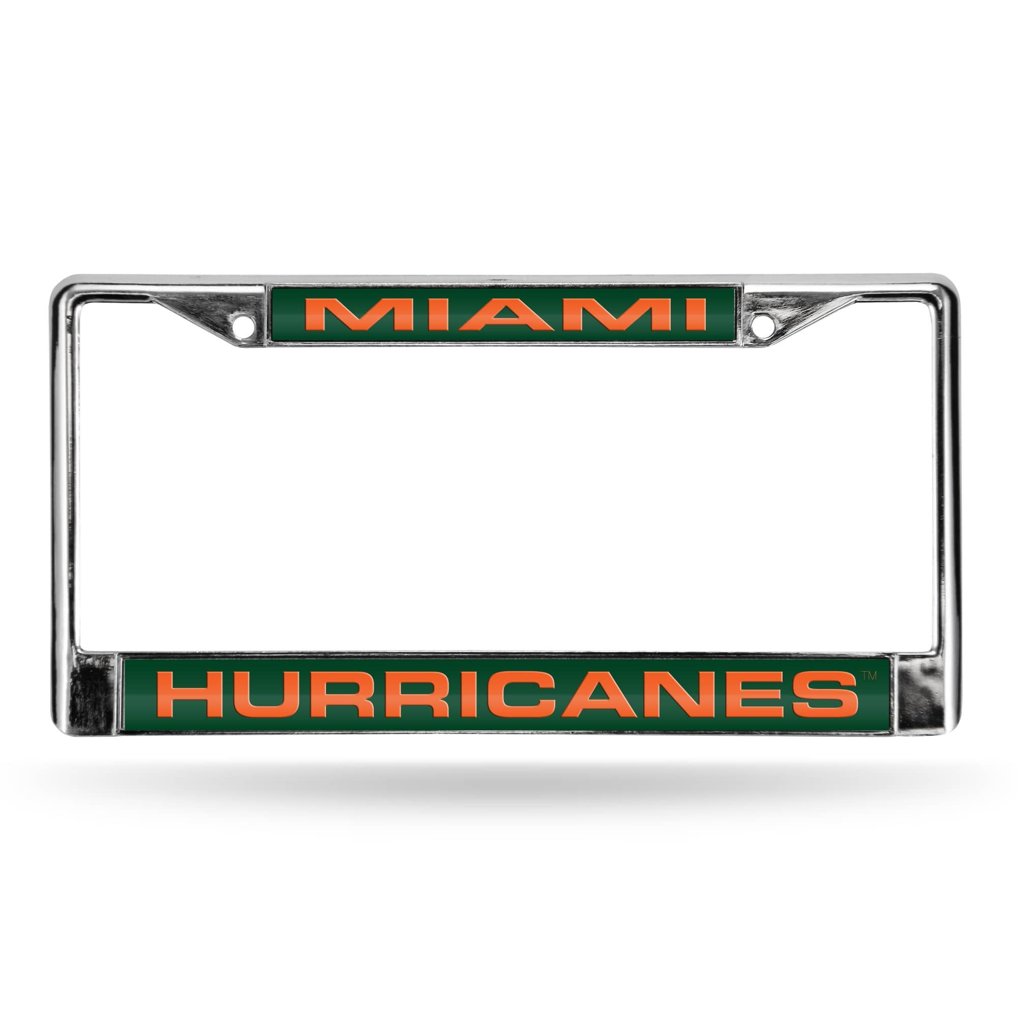 6" x 12" Green & Silver Colored College Miami Hurricanes License Plate ...