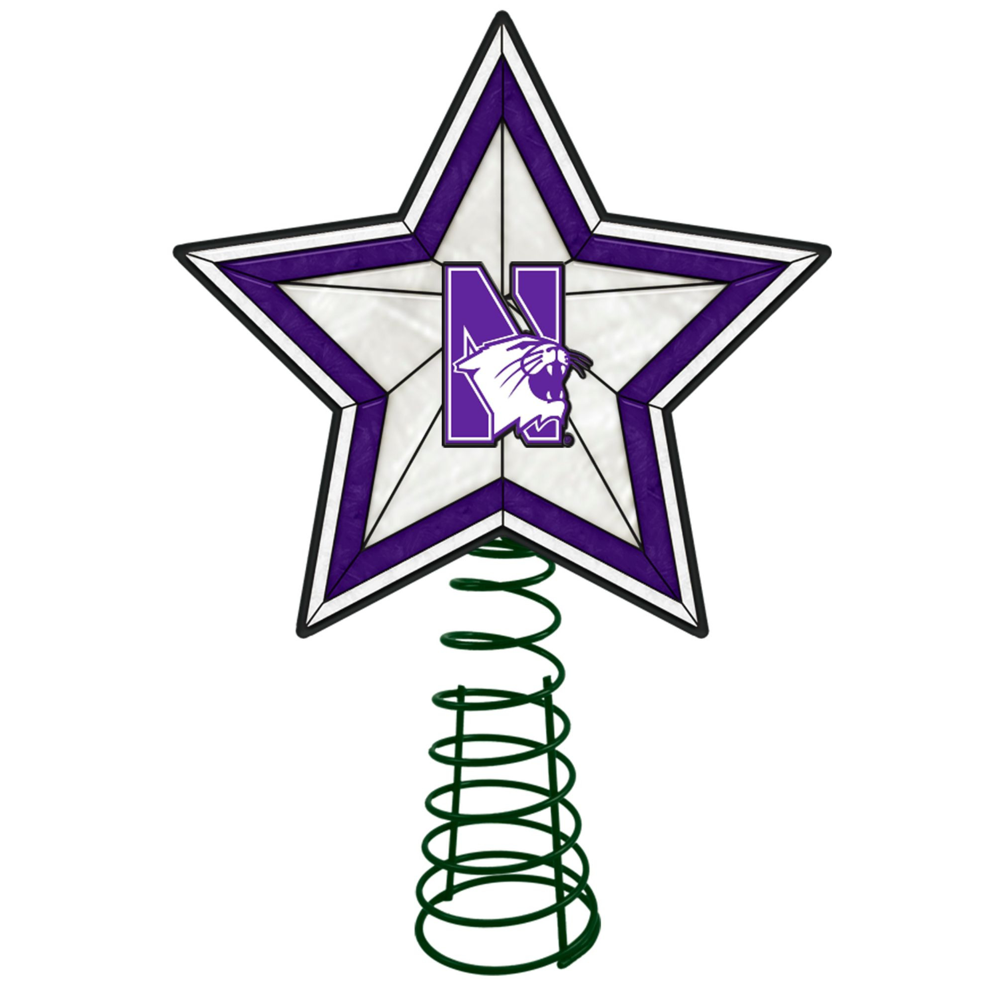 10" Lighted Purple & Green Star NCAA Northwestern Wildcats Christmas ...