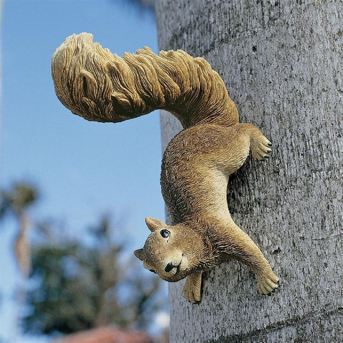 8" Hanging Squirrel Hand Painted Outdoor Garden Statue | Christmas Central