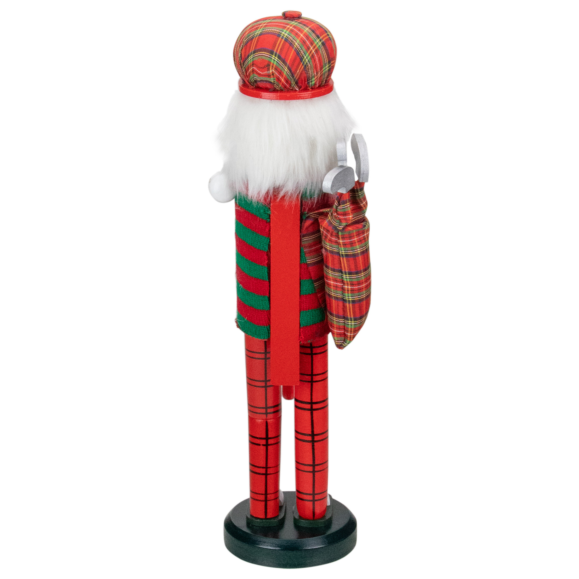 14" Red & Green Plaid Wooden Golfer Christmas Nutcracker | Christmas ...