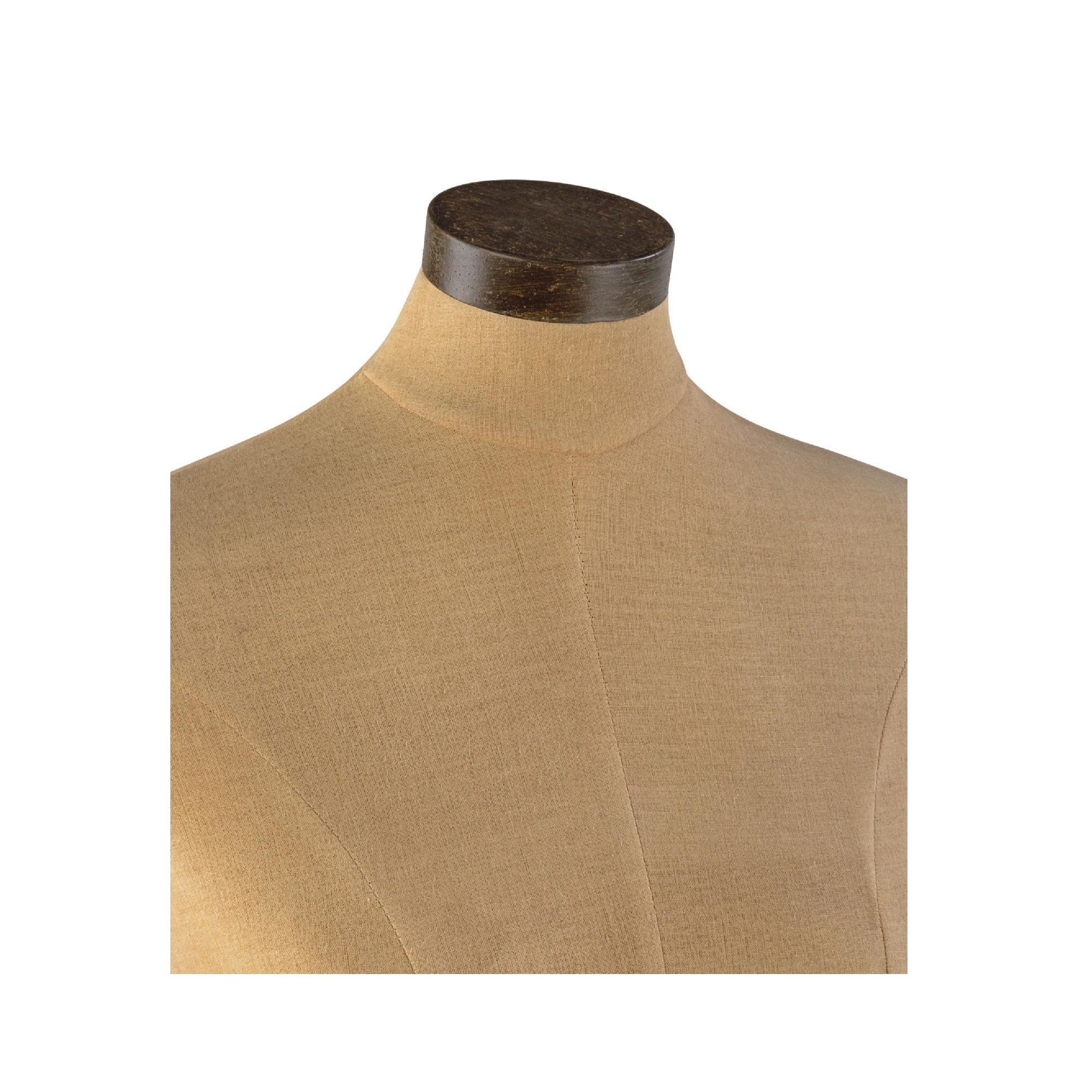 68" Beige & Brown Modern Female Body Form with Three Wooden Shelves ...