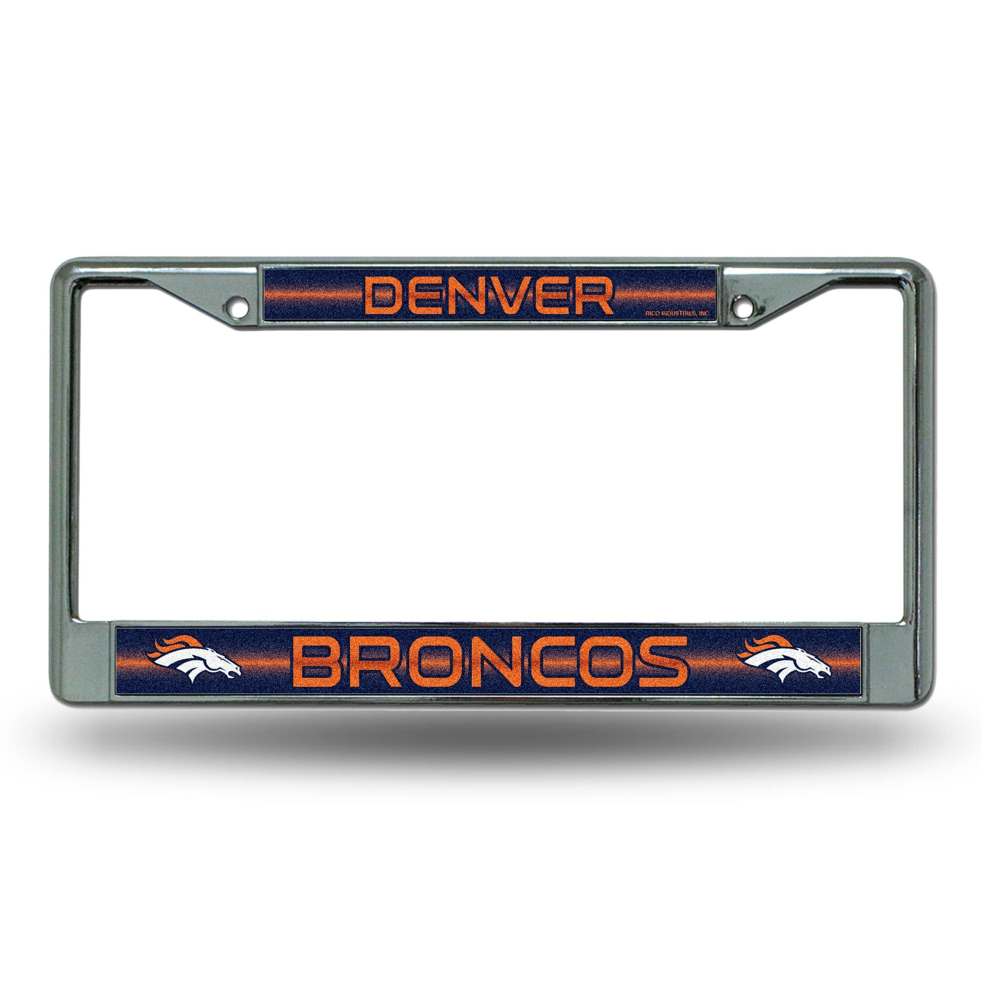 6" x 12" Orange & Blue Denver Broncos Rectangular License Plate Cover ...