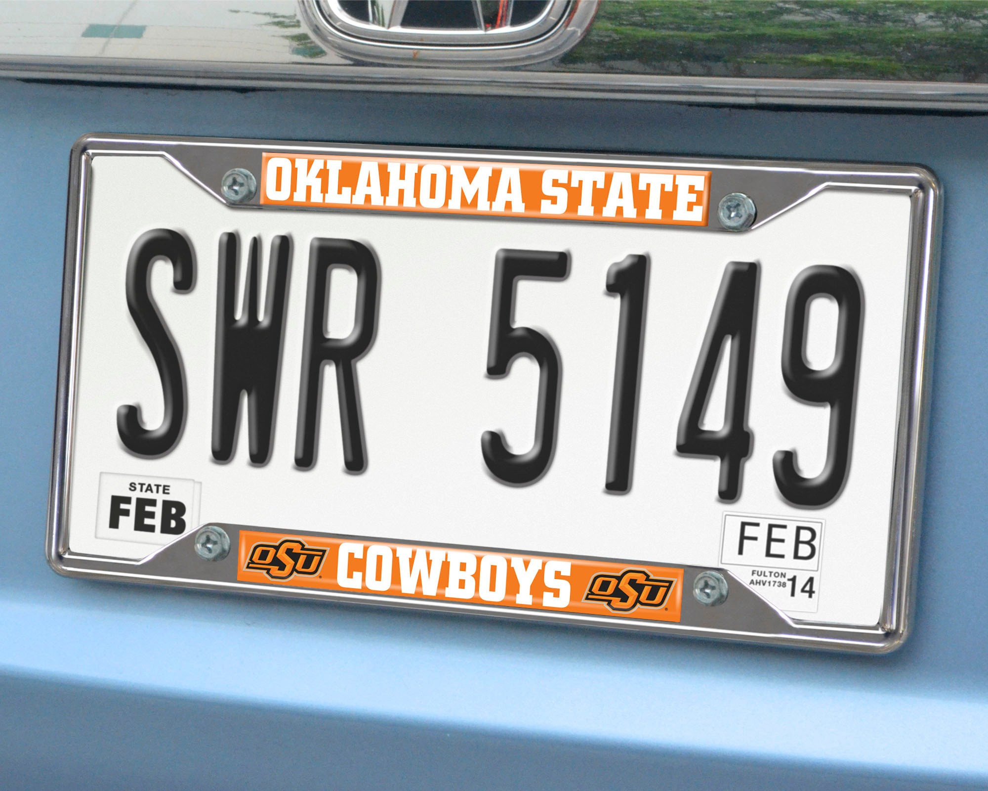 NCAA Oklahoma State Cowboys Chrome Rectangular License Plate Frame ...