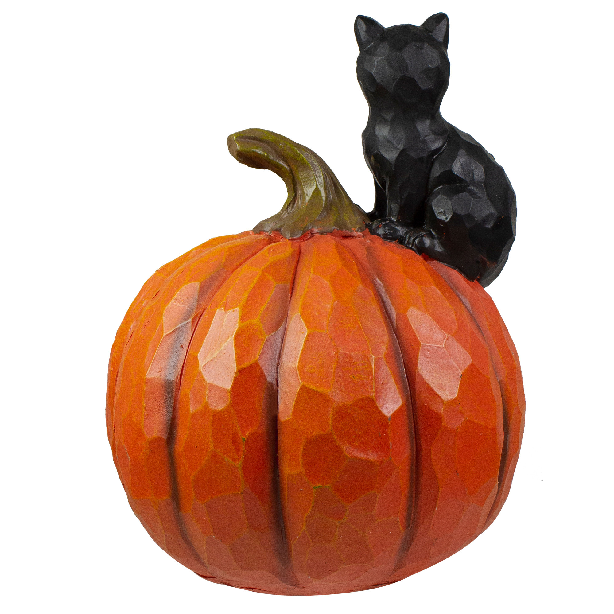 10" LED Lighted Jack-O-Lantern & Black Cat Tabletop Halloween Figure ...
