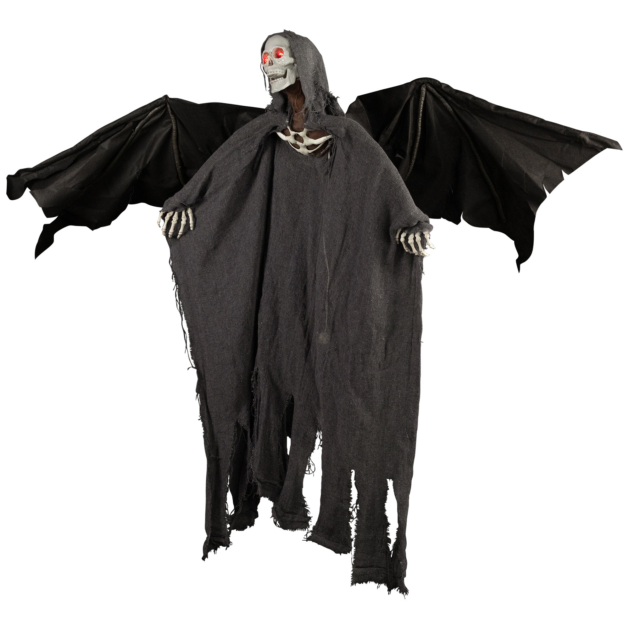 50" Animated Hanging Winged Grim Reaper with LED Eyes Halloween ...