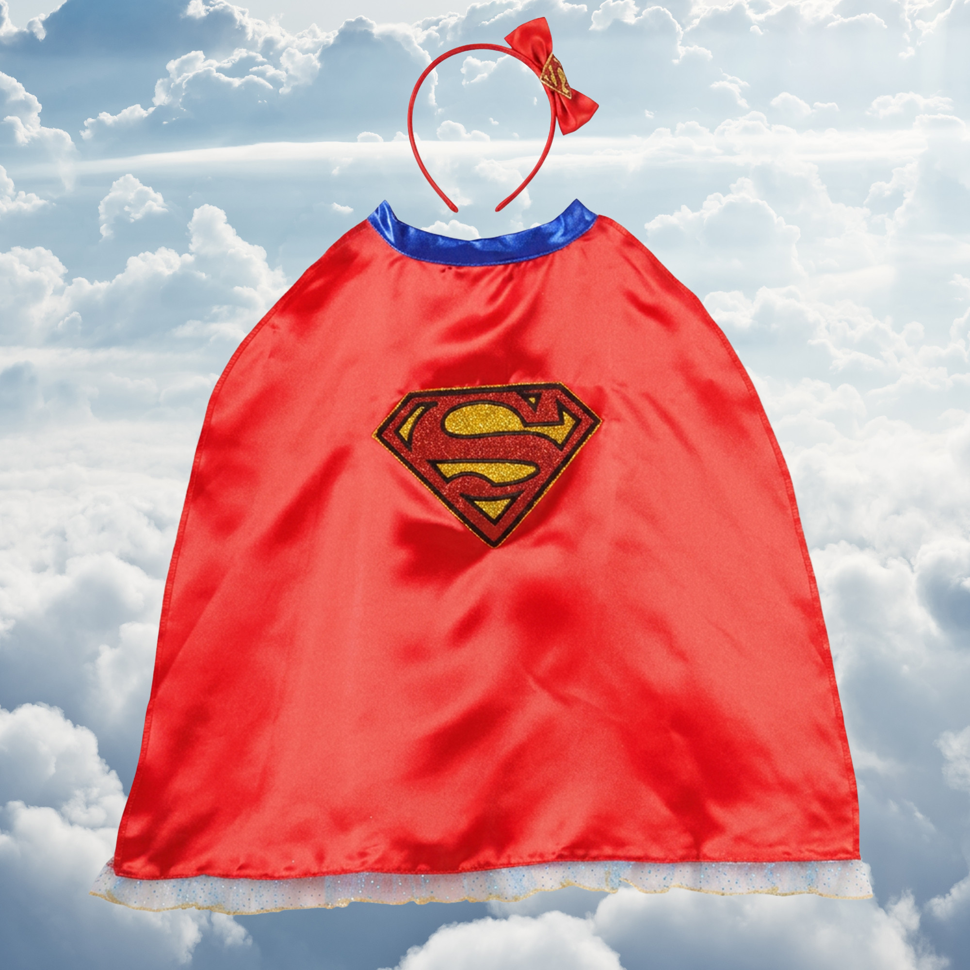 Girls Red Supergirl Cape Set Children's Halloween Costume Size 4 ...