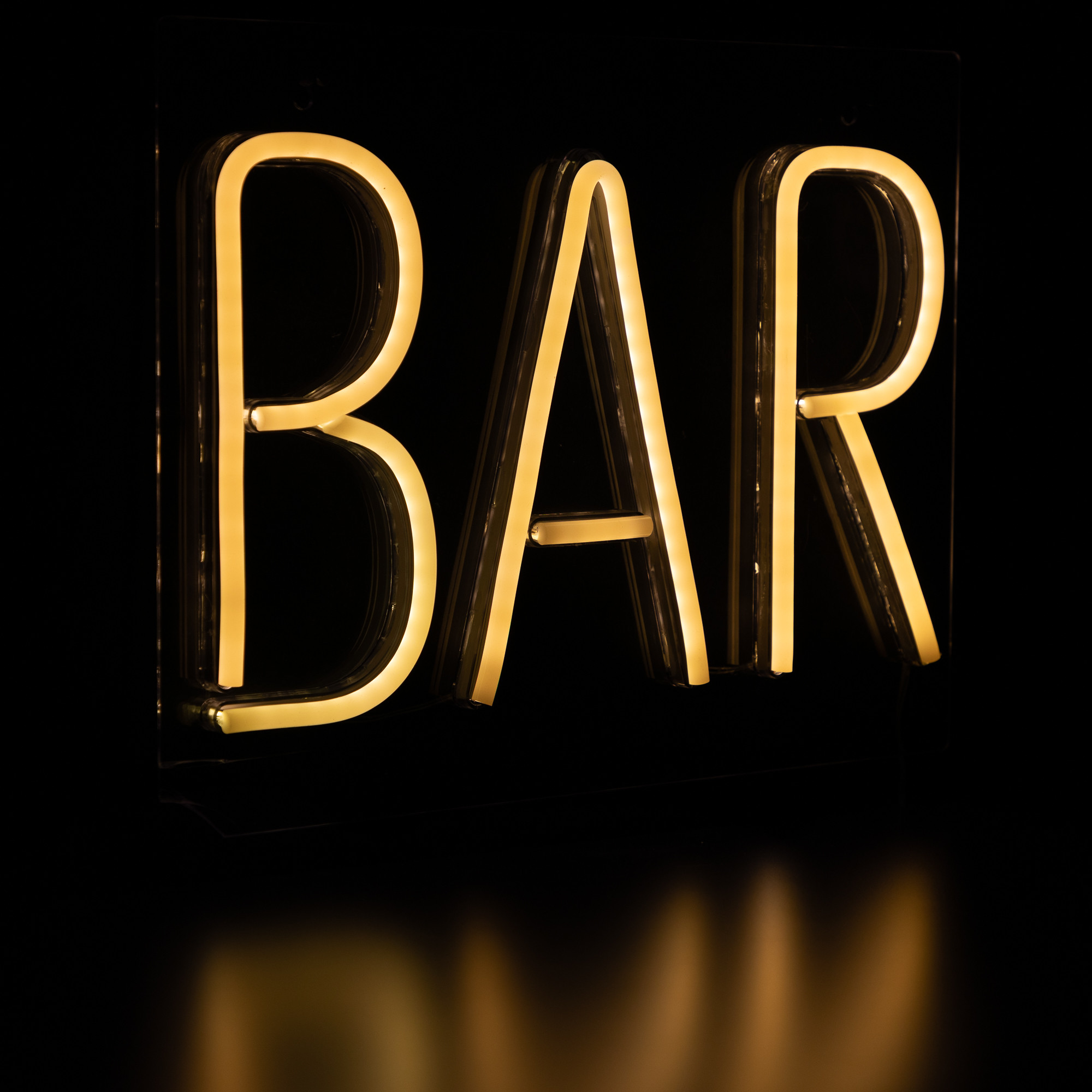 16" Yellow Neon Style Bar LED Lighted Wall Sign | Christmas Central