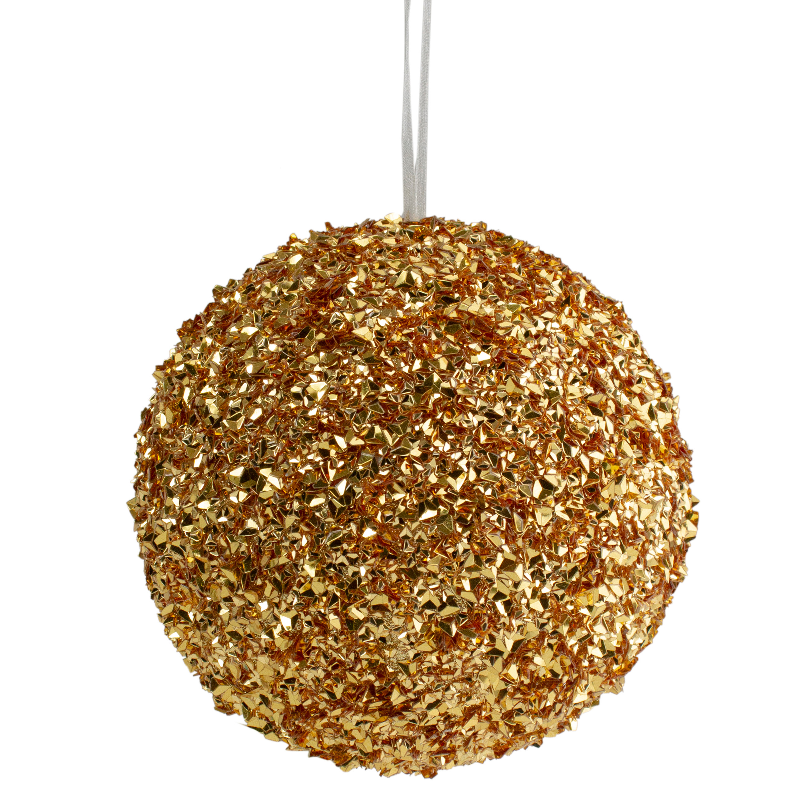 6" Gold Glitter Christmas Ball Ornament | Christmas Central