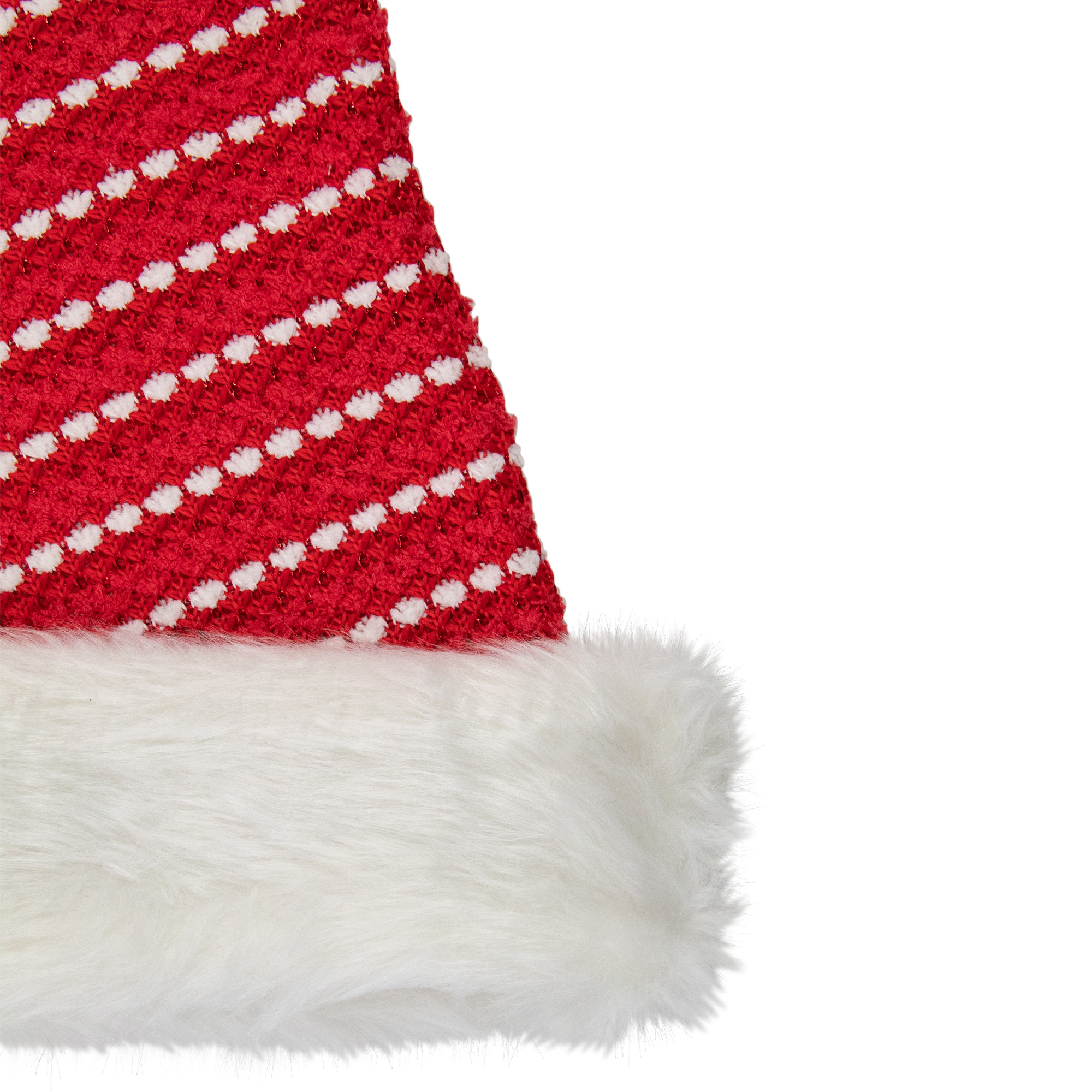 17" Red & White Striped Santa Hat With Pom Pom | Christmas Central