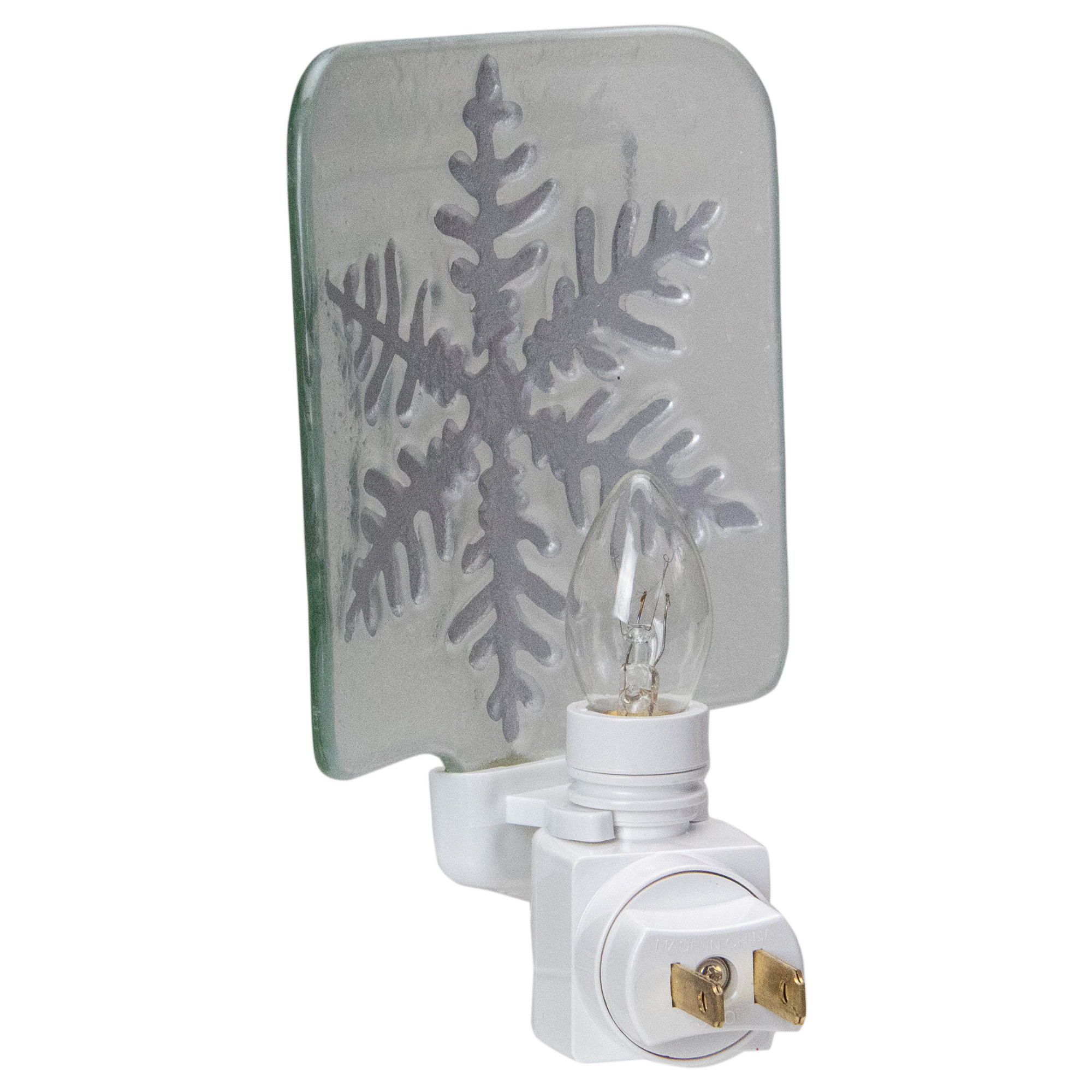 6' Silver Snowflake Glass Christmas Night Light | Christmas Central