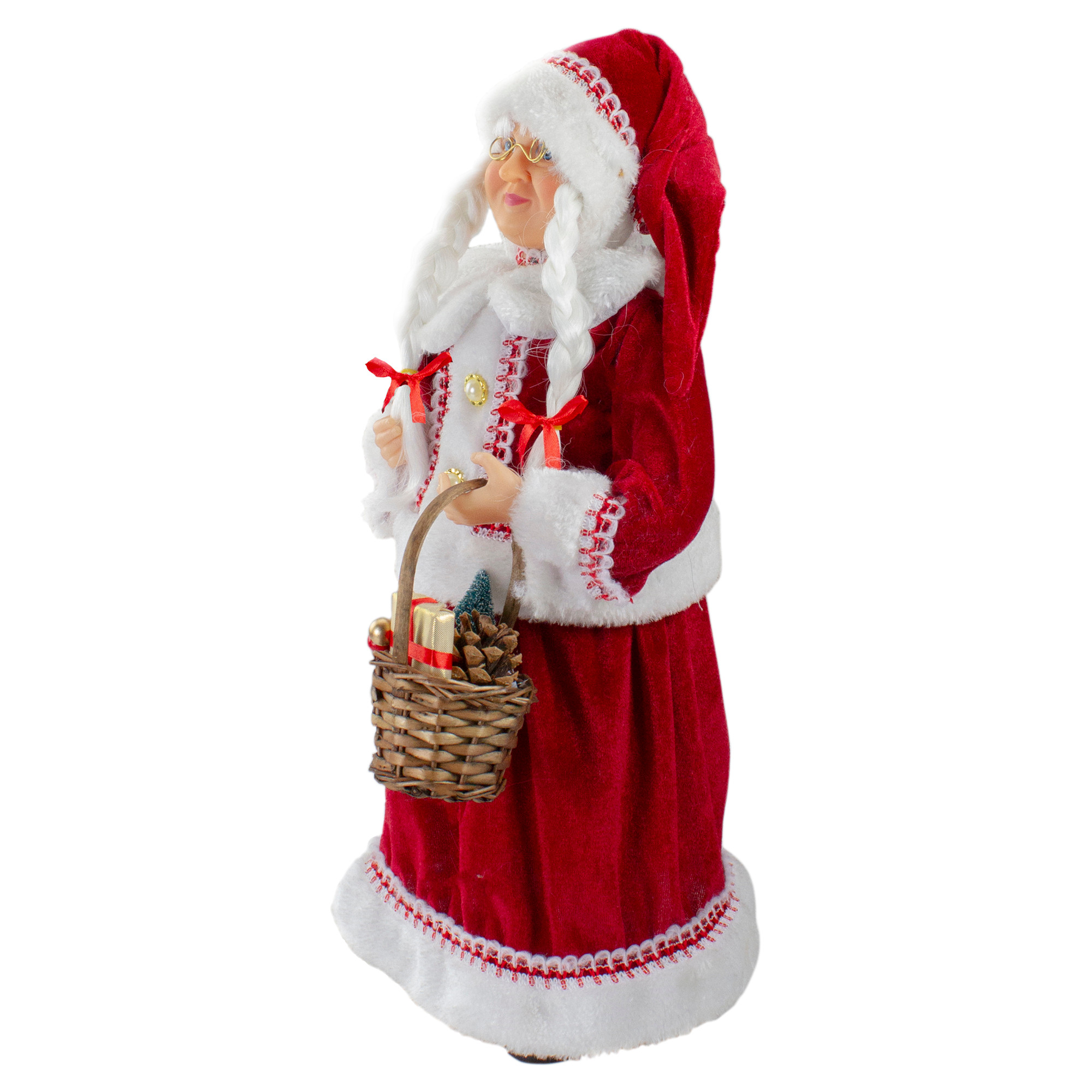 18" Standing Mrs. Claus Christmas Figure with a Basket of Goodies ...