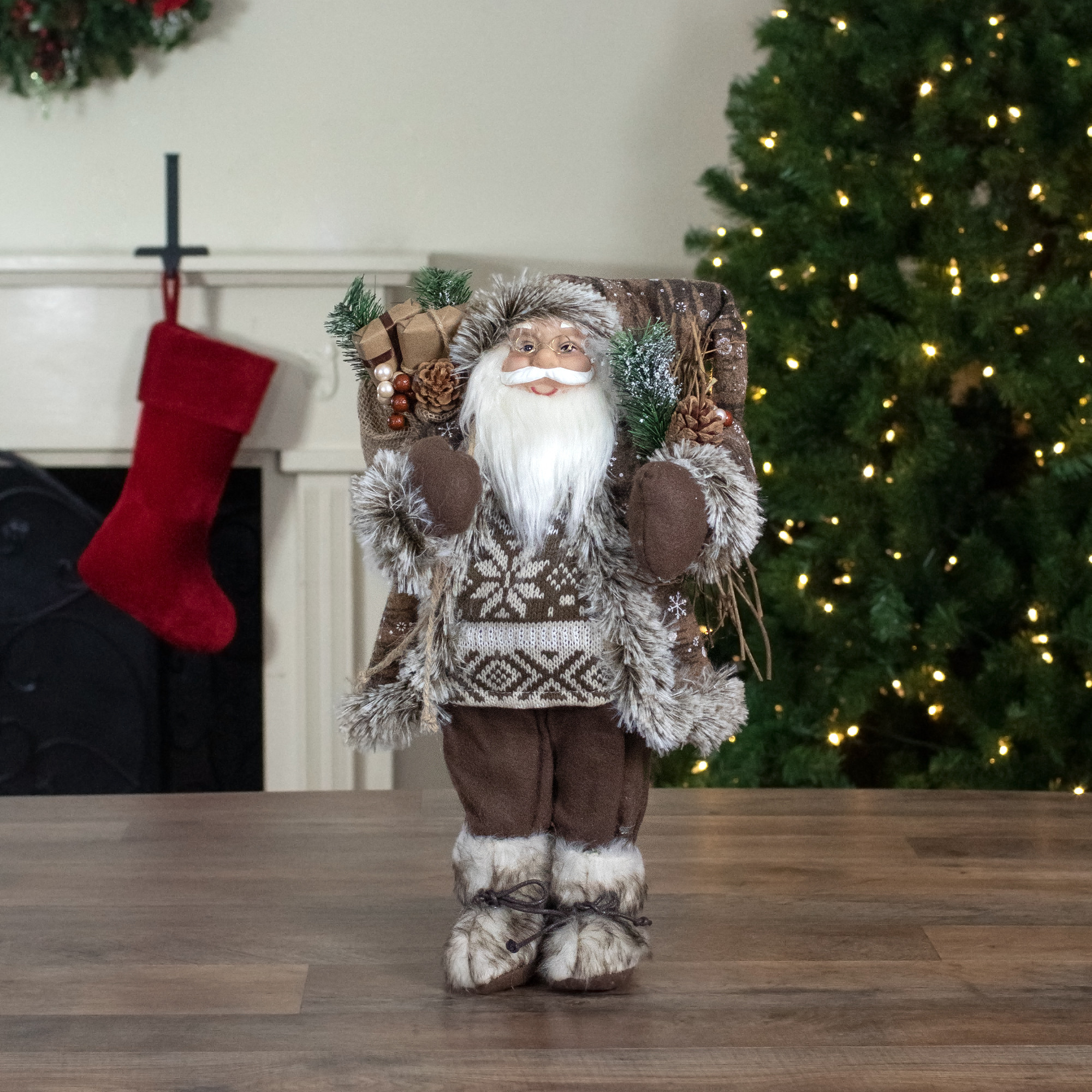 18" Standing Santa Christmas Figure with Presents | Christmas Central