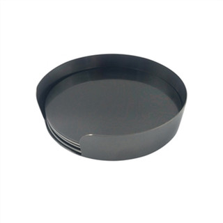 Stainless Steel Coasters - 4" - Black - Set of 4 | Christmas Central