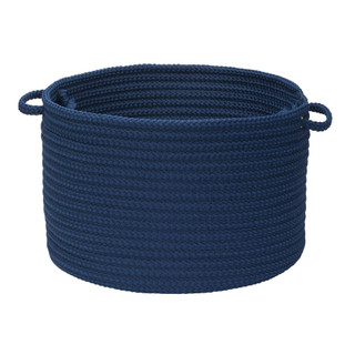 18" Royal Blue Handcrafted Round Braided Basket | Christmas Central