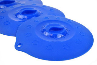Set of 3 Blue Shimmering Lids 11.25" | Christmas Central