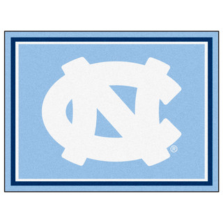 8' x 10' Blue & White NCAA University of North Carolina Plush Non-Skid ...