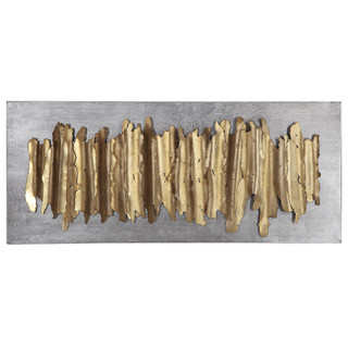 Layered Striped Metal Hanging Wall Decoration - 55.25" - Gold ...